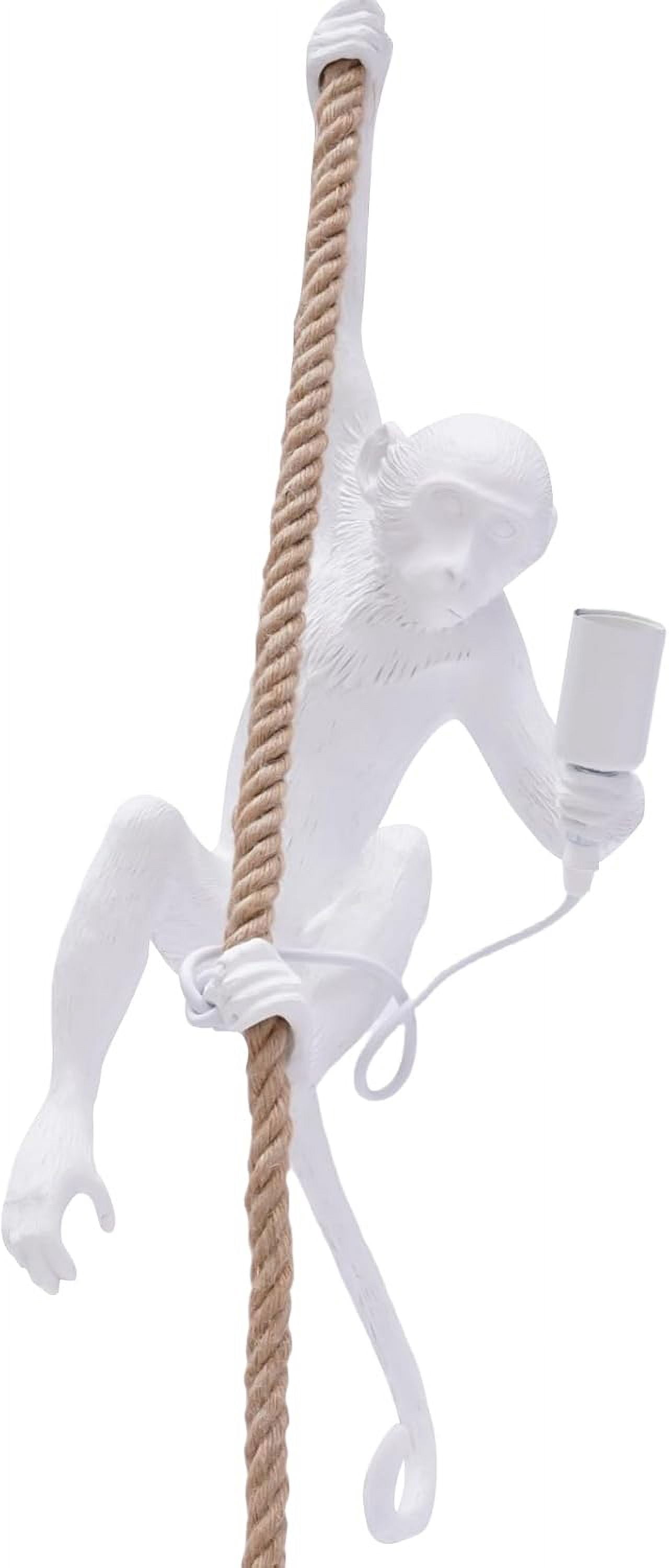 TFCFL Resin Monkey Pendant Light with Hemp Rope, Vintage Hemp Rope ...