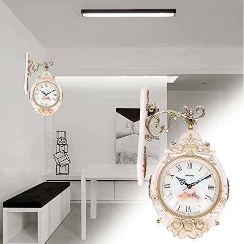 TFCFL Retro Wall Clock, 7.5 Inch Cream Color Double Sided Wall Clock ...