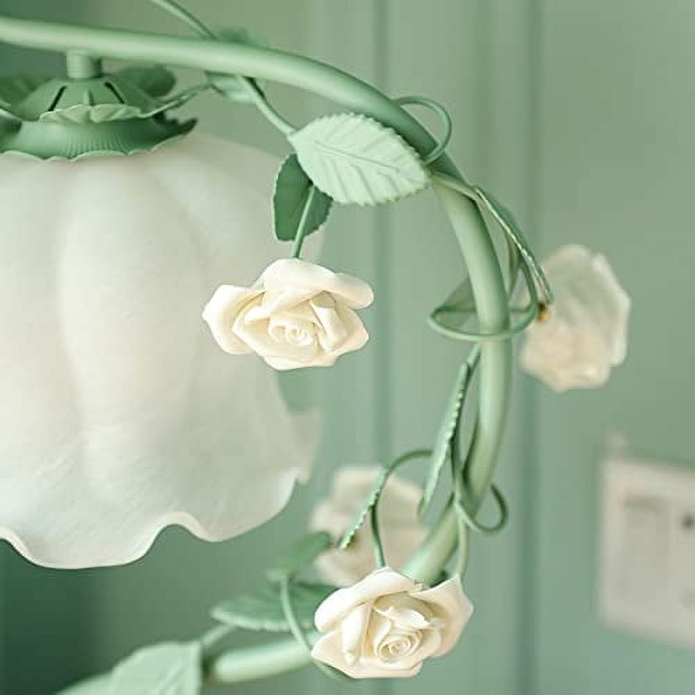 TFCFL Rose Flower Table Lamp for Bedroom, Stained Glass Desk Lamp ...