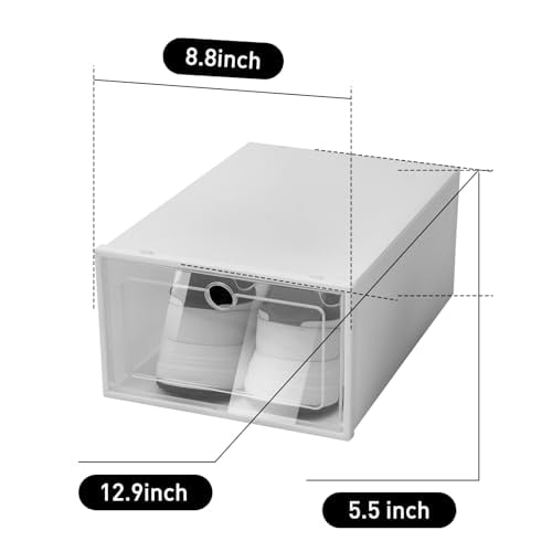 TFCFL Shoe Box, Set of 20 Shoe Storage Organizers Plastic Stackable ...