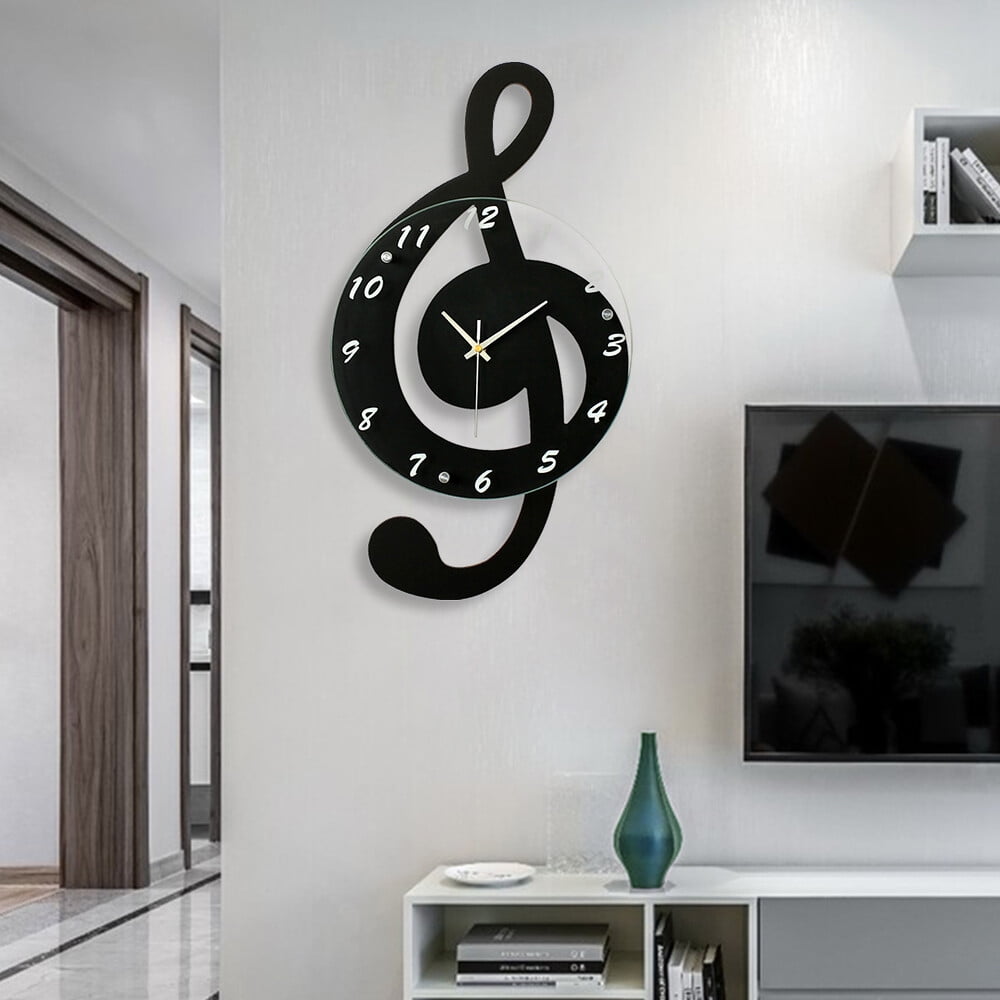 TFCFL Silence Wall Watch Clock Musical Note Wall Clock Creative Office ...