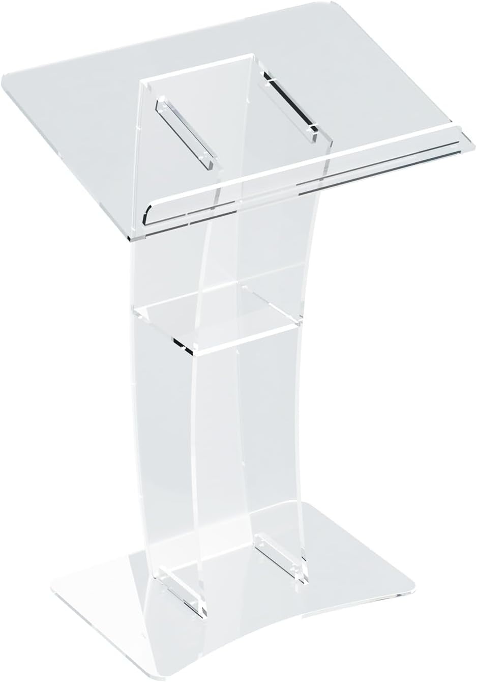 TFCFL Slanted Podium Lectern Conference Pulpit Acrylic Podium Stand, Clear Transparent Church ...
