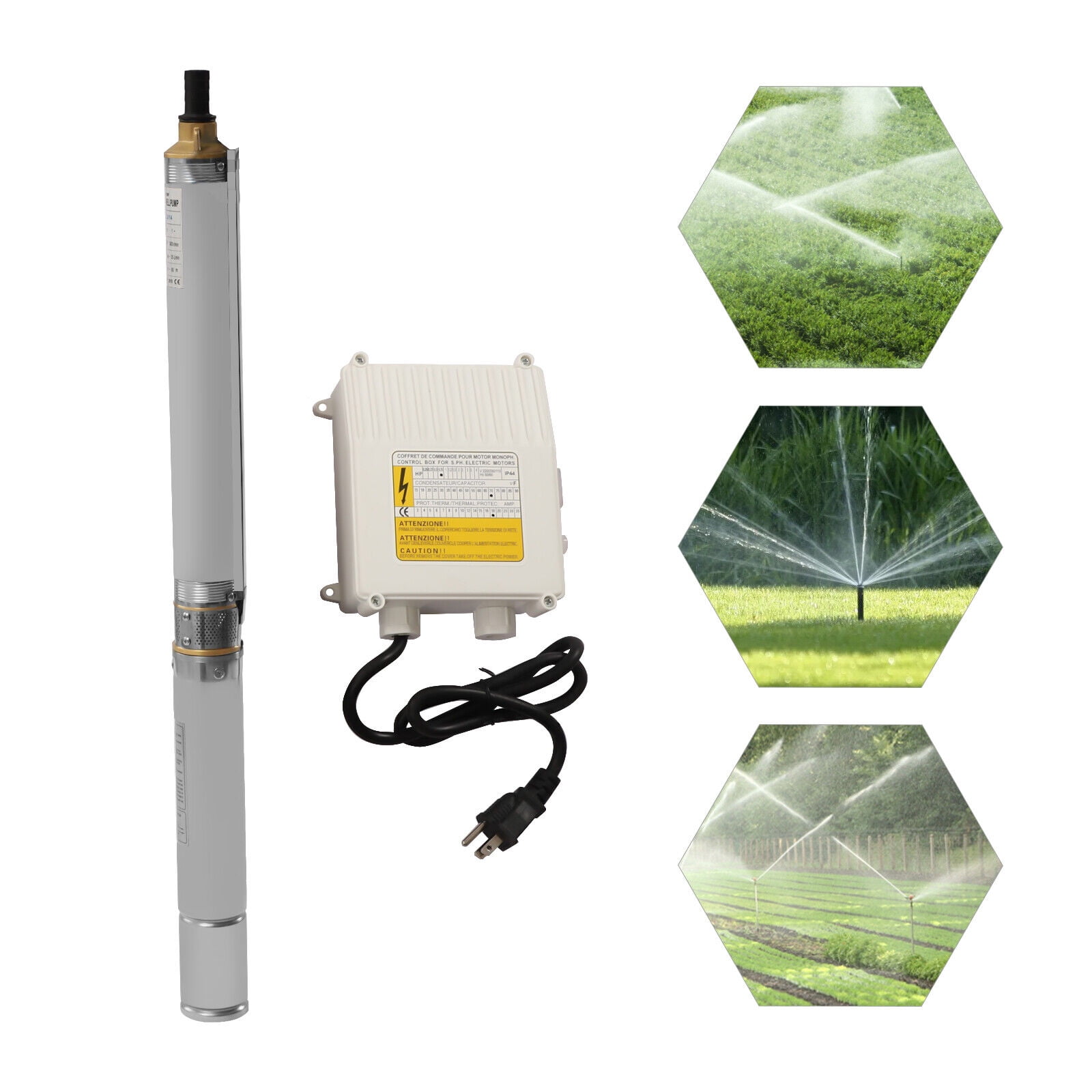 TFCFL Submersible Bore Water Pumps 3" OD Pipe 110V/60HZ 0.55KW 0.75HP ...