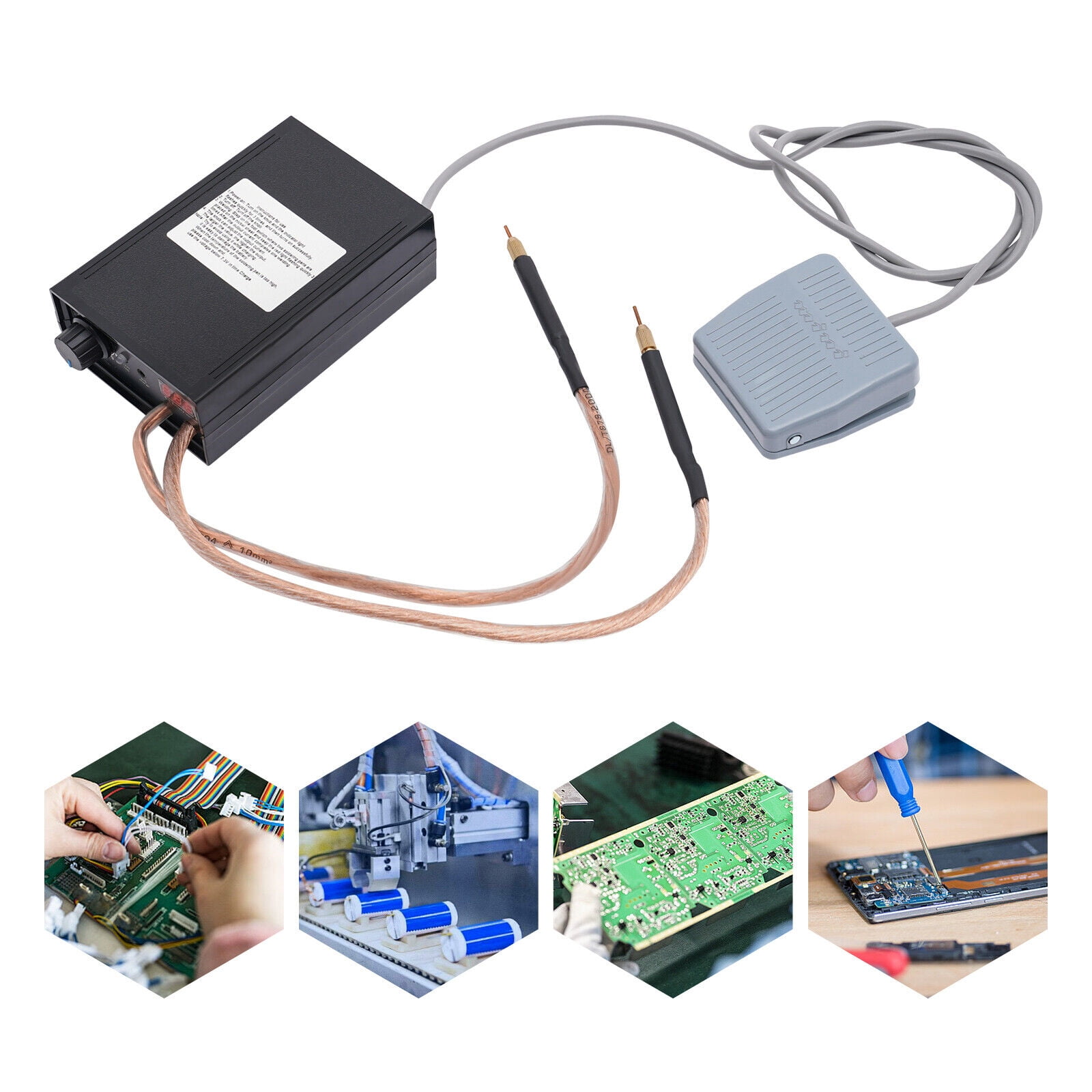 TFCFL Tabletop Spot Welder Double Pulse Spot Welding Machine w/ Pedal ...