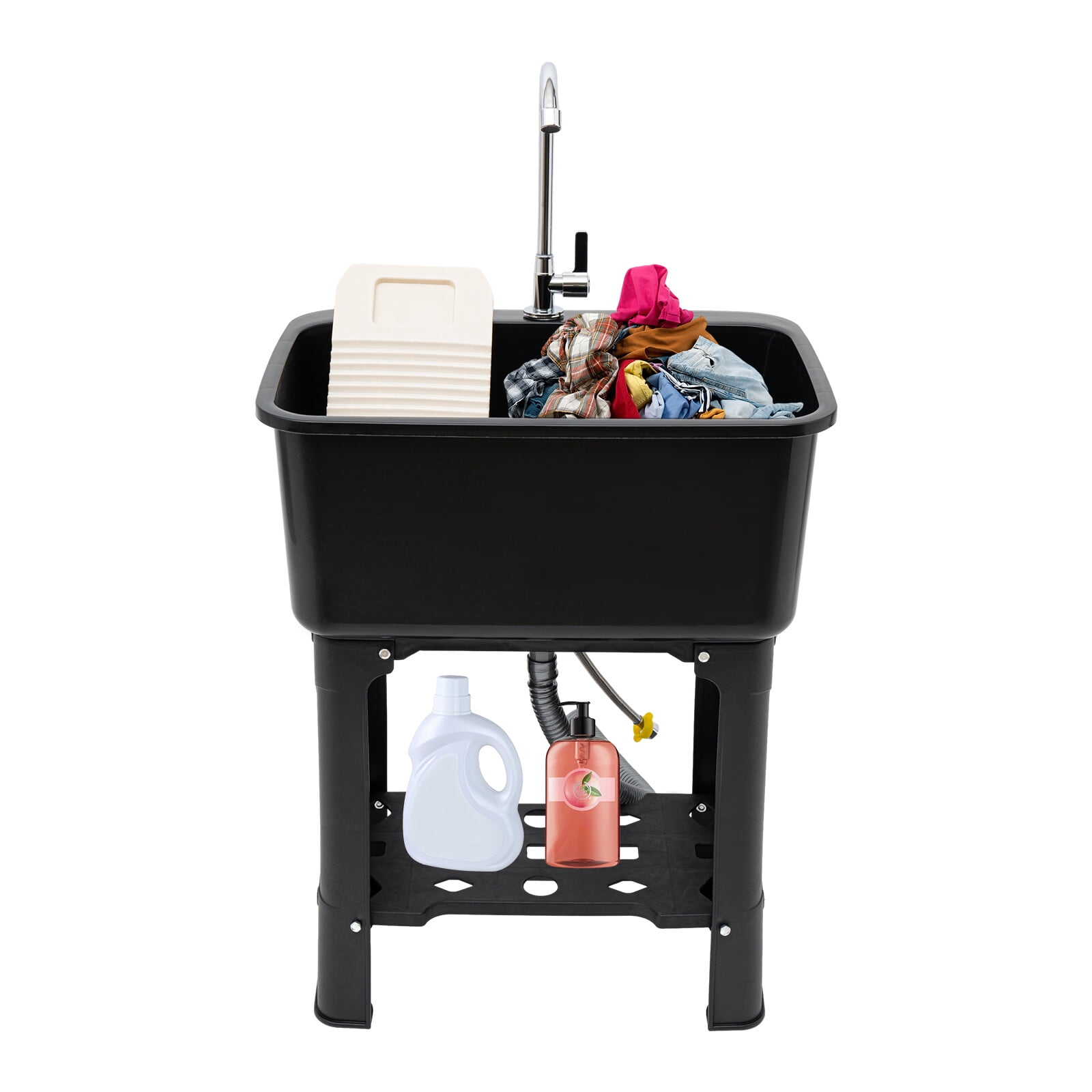 TFCFL Utility Sink Free Standing Laundry Tub Washing Sink With Faucet ...