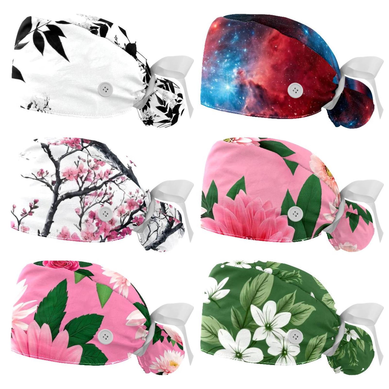 TFCOCFT，6 Pieces，Scrub Caps Women,Chef Cap,Nursing Scrub Caps,for ...