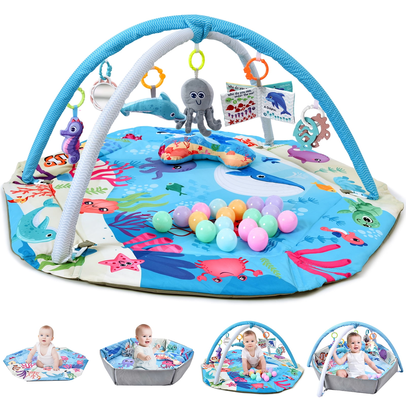TFDER Baby Gym Play Mat, Interactive Activities for Sensory Exploration ...