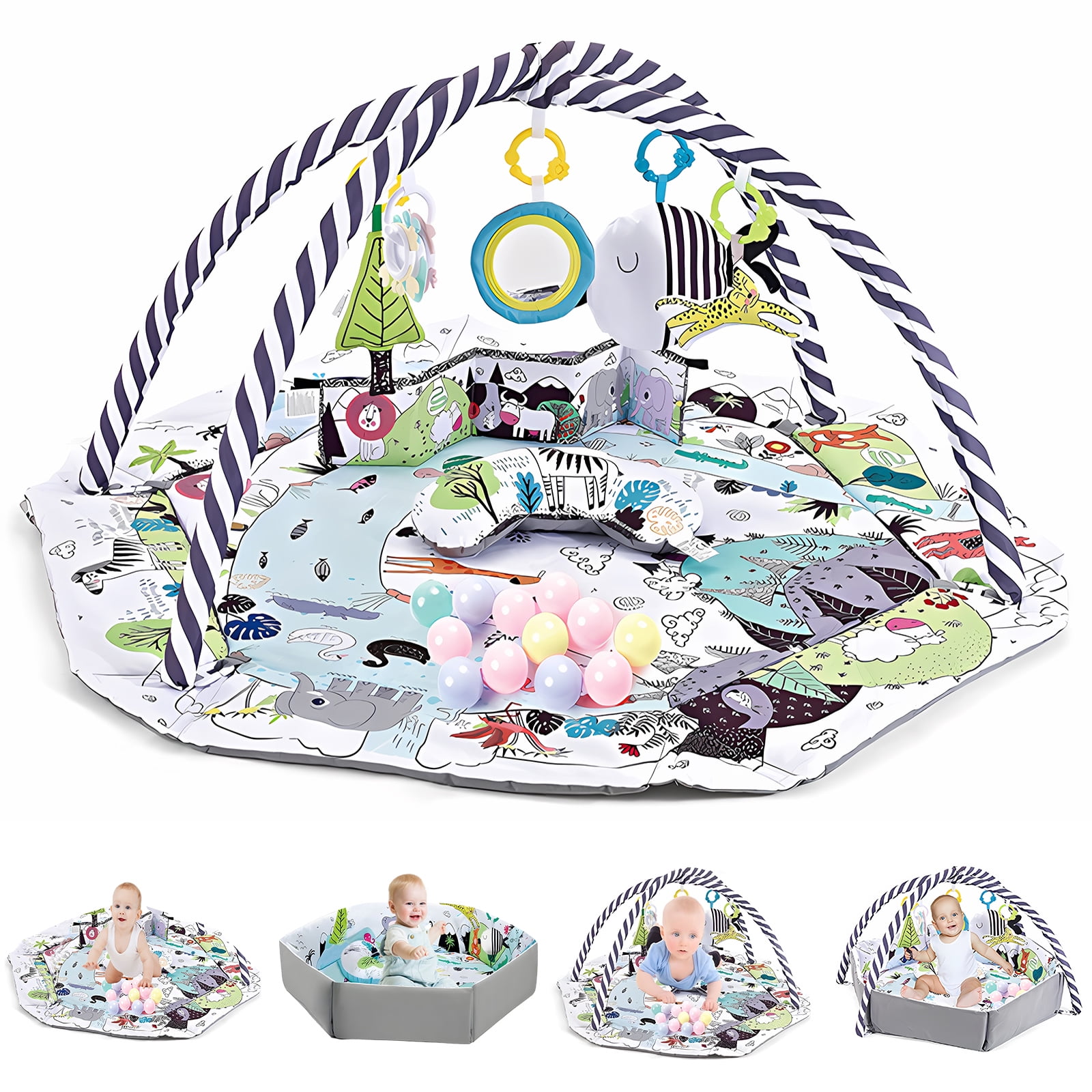 TFDER Baby Gym and Infant Play mat,Play Mat & Play Gym, Combination ...