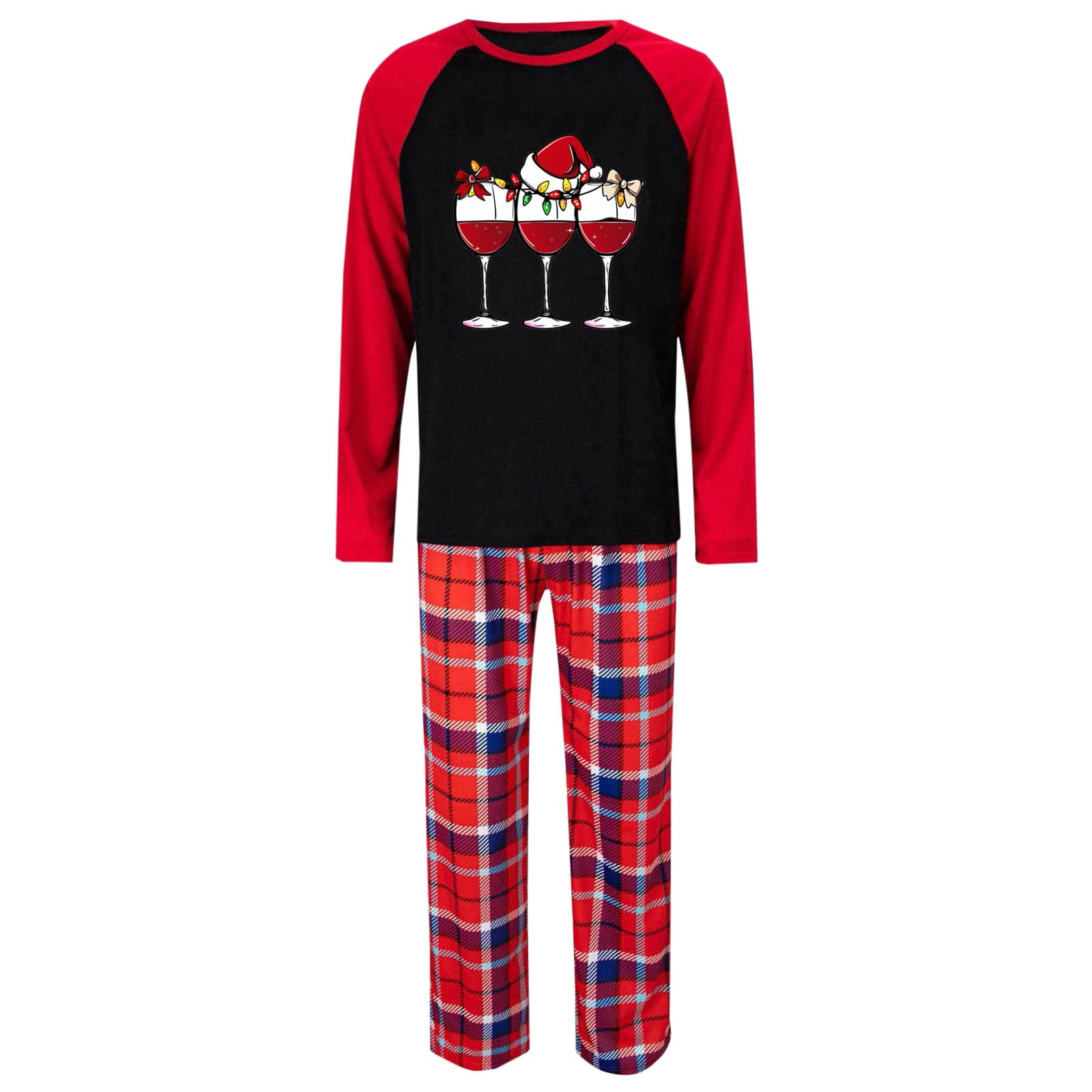 TFEOQRY Christmas Pajamas for Family Men Casual Christmas Plaid ...
