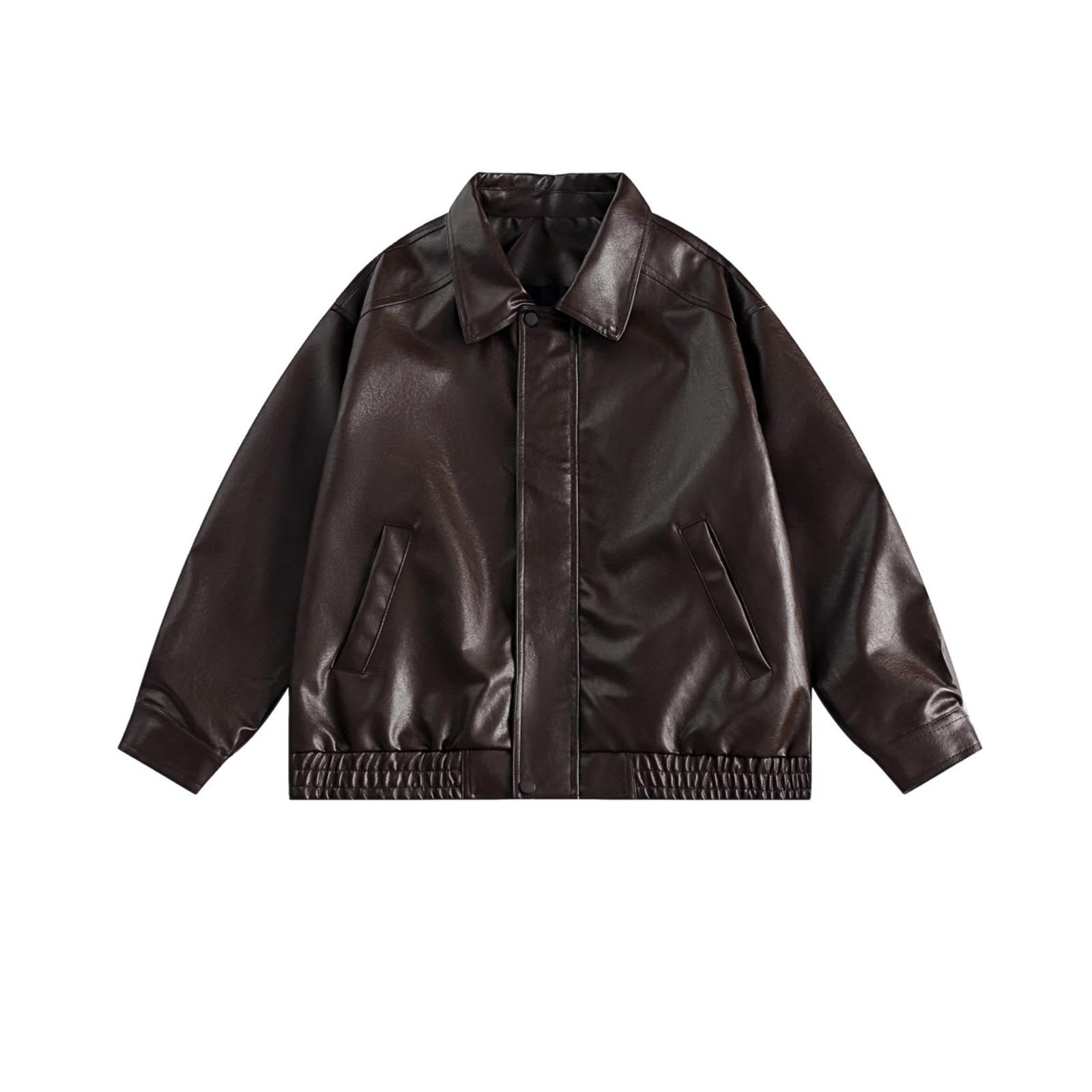 TFEOQRY Fashion Women's Hoodless Jackets Solid Color Tight Leather ...