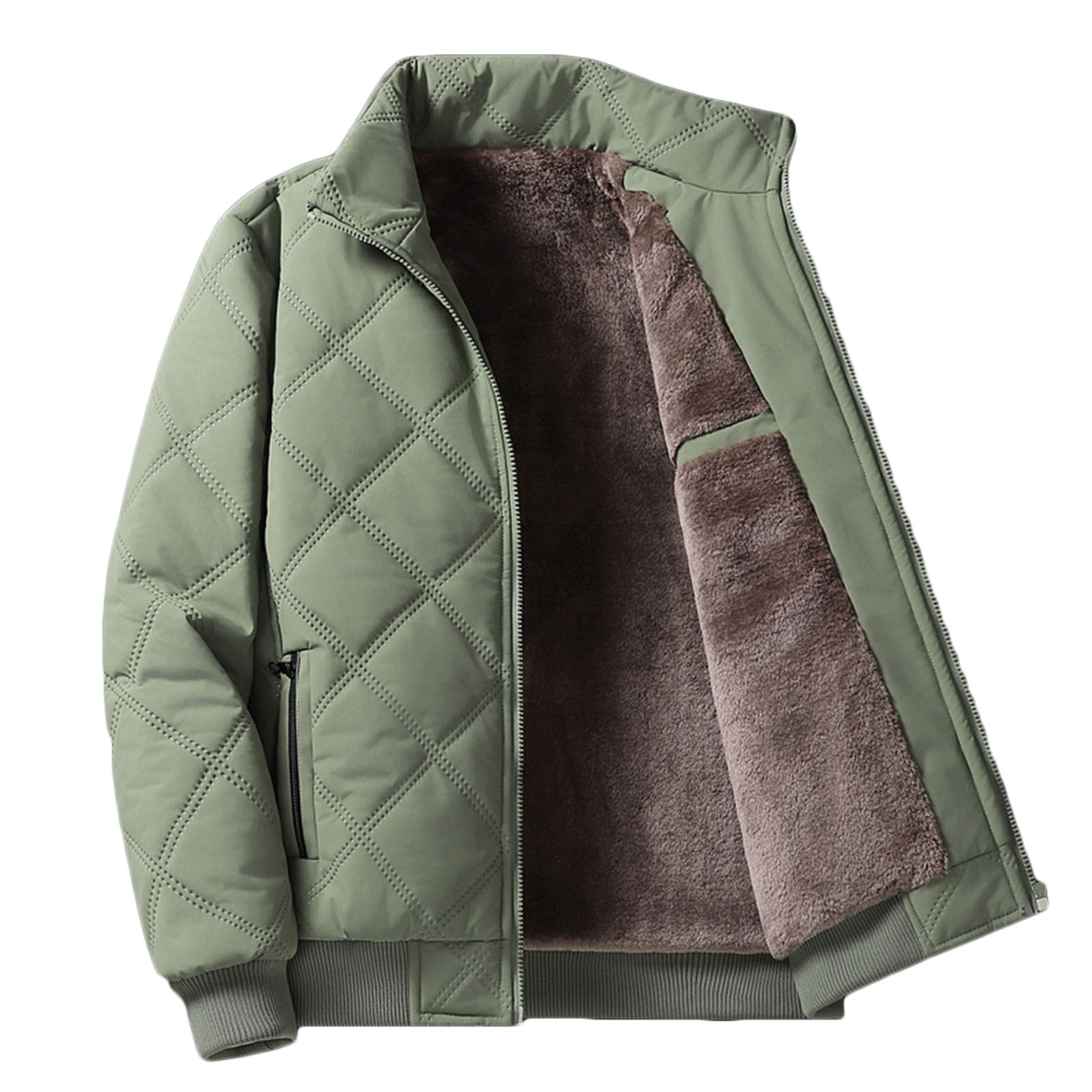 TFEOQRY Men Winter Short Padded Coats Casual Solid Color Stand Collar ...