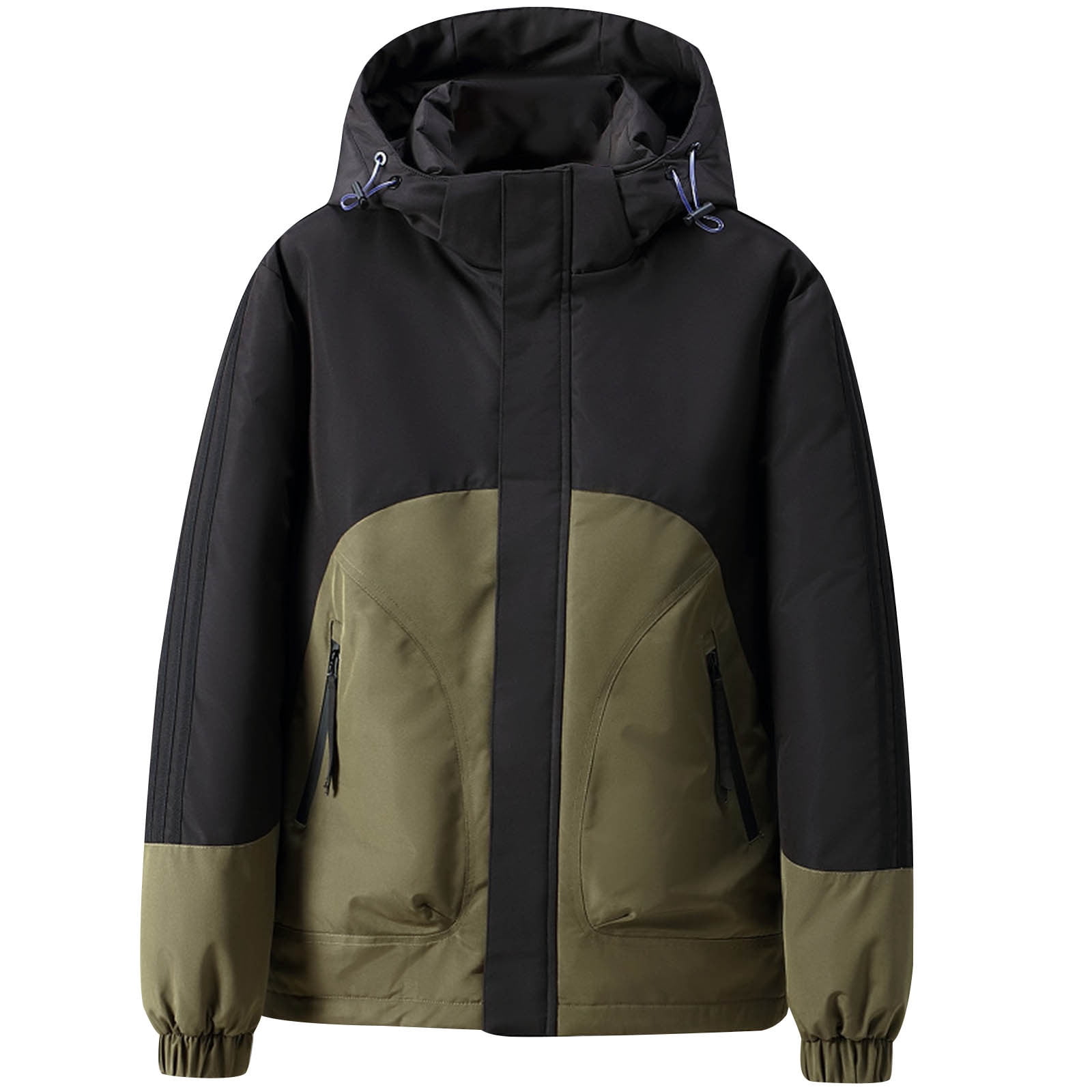 TFEOQRY Men and Women Parkas Padded Coats Hooded Long Sleeved Color ...