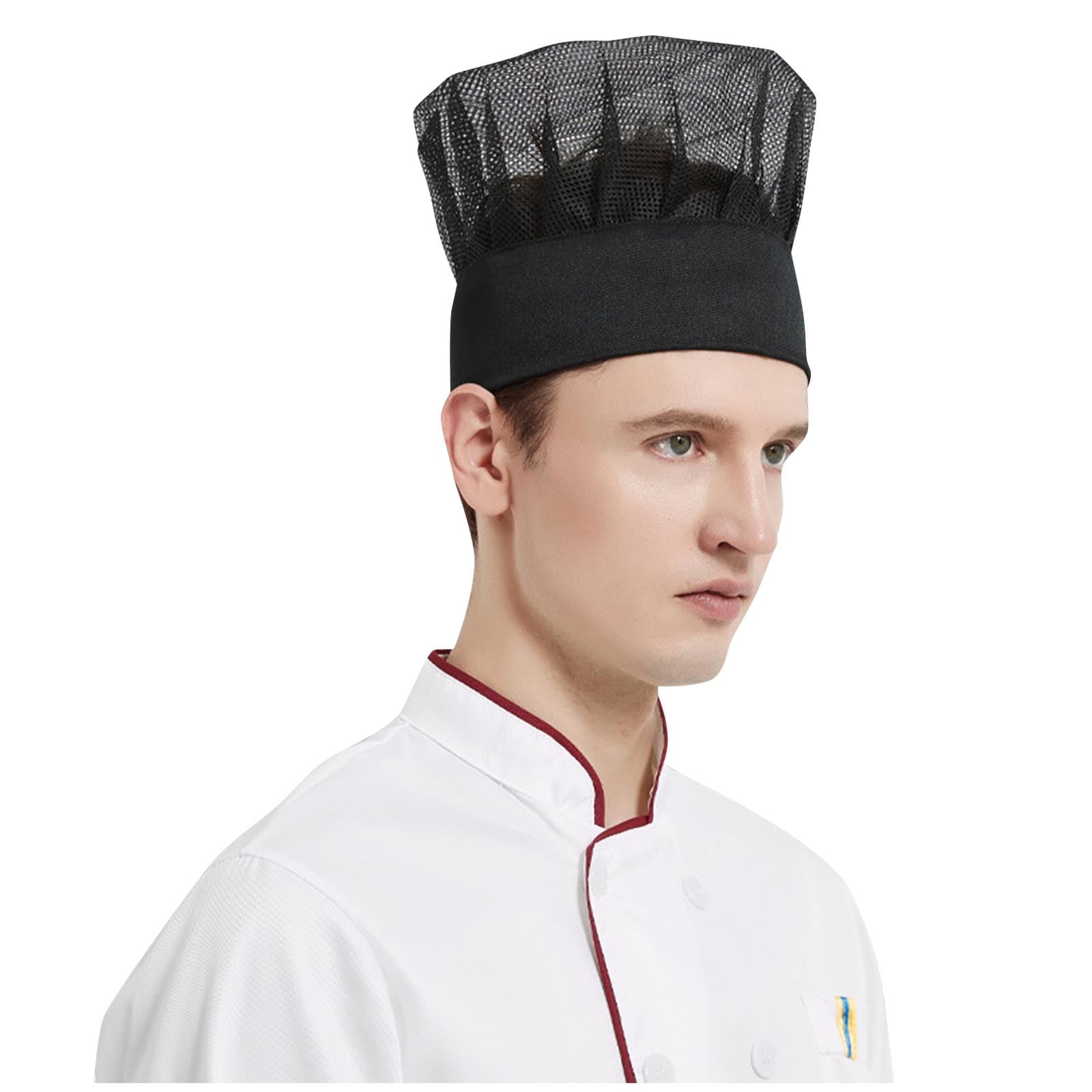 TFEOQRY Men and Women Breathable Mesh Pleated Chef Hat Ventilation ...