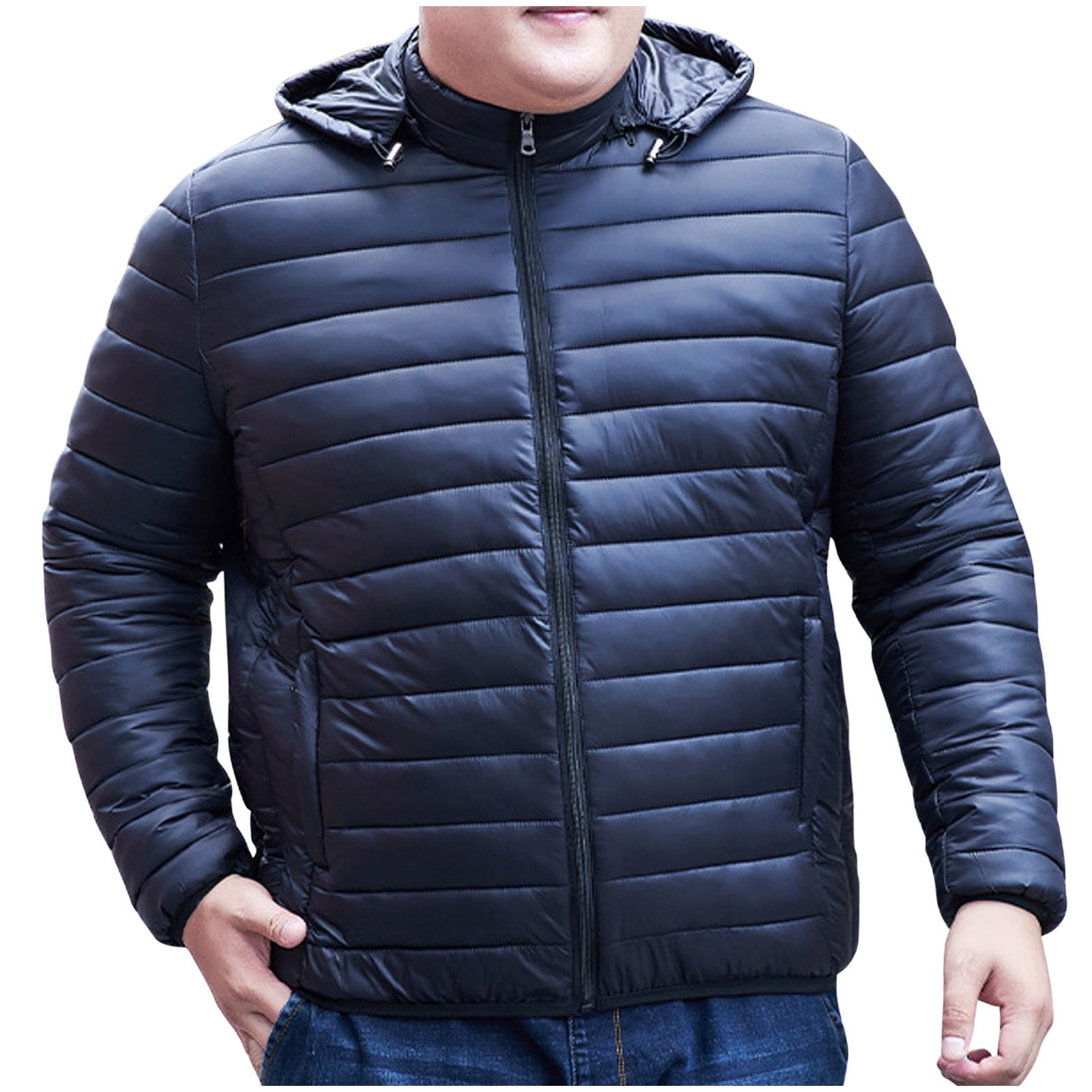 TFEOQRY Men's Winter Hooded Cotton Padded Coats Zipper Down Jacket ...