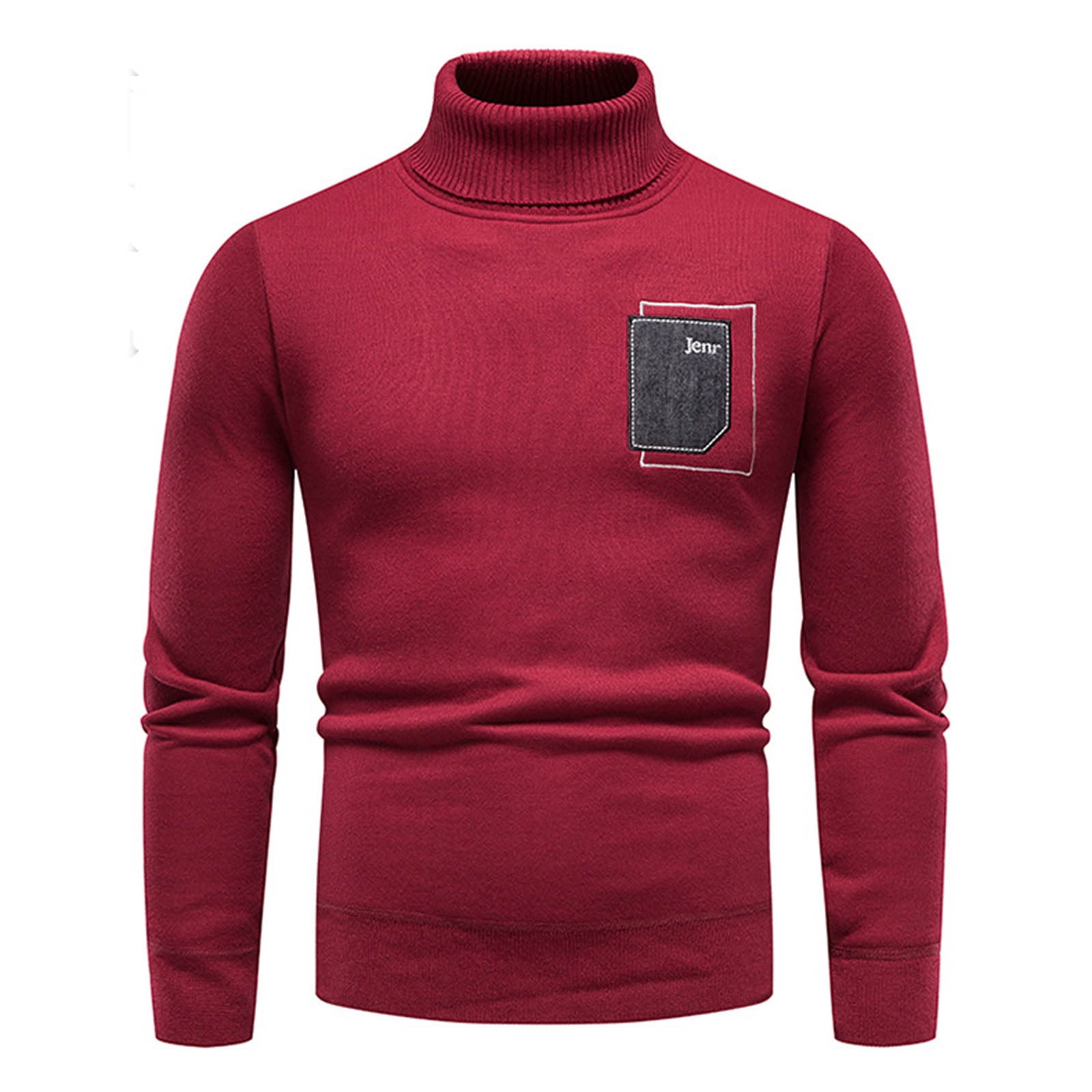 TFEOQRY Pullover Sweater for Men Fashion Solid Color Slim Fit Thermal ...