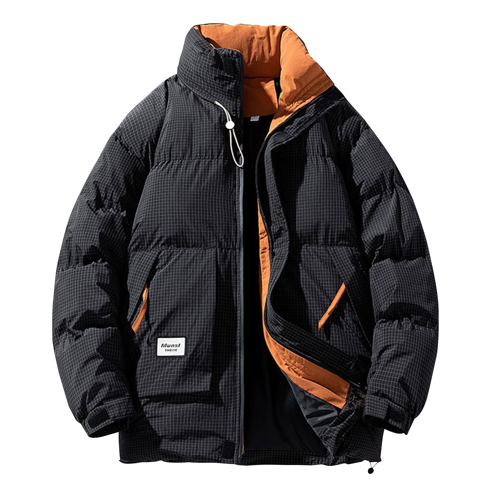 TFEOQRY Short Padded Coats for Men Leisure Time Pocket Zipper Heavy ...