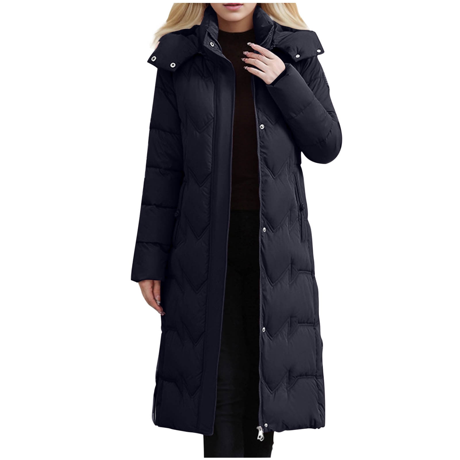 TFEOQRY Women's Padded Coats Parkas Long Sleeved Woolen Cotton Jacket ...