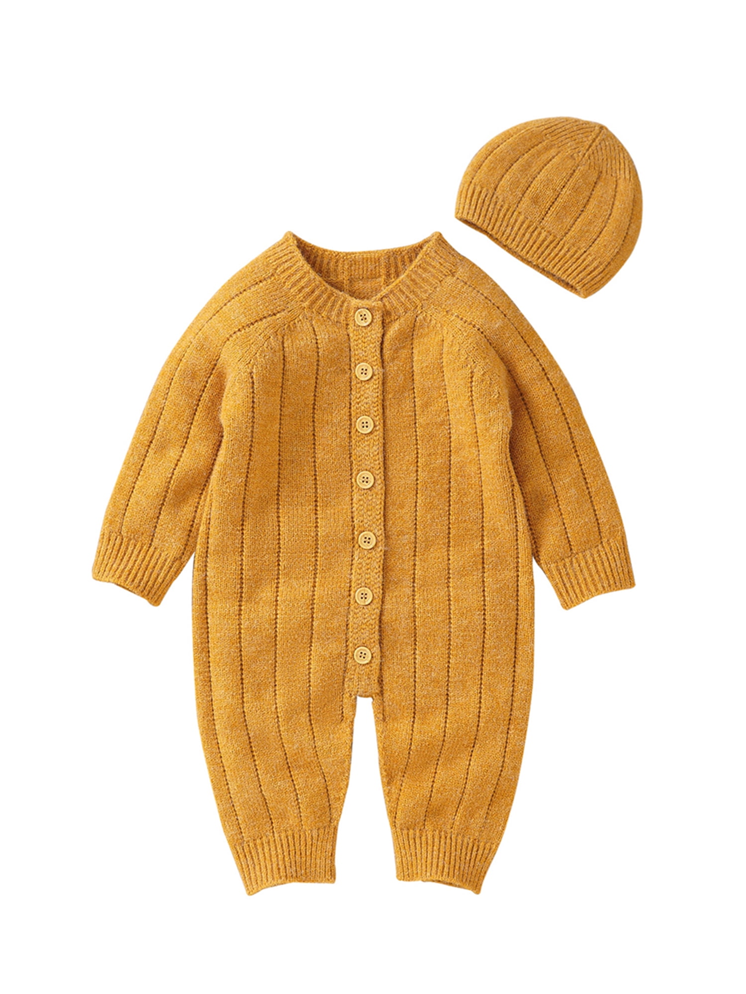 TFFR 0-18M Warm Baby Knit Romper Infant Boy Girl Long Sleeve Jumpsuit ...