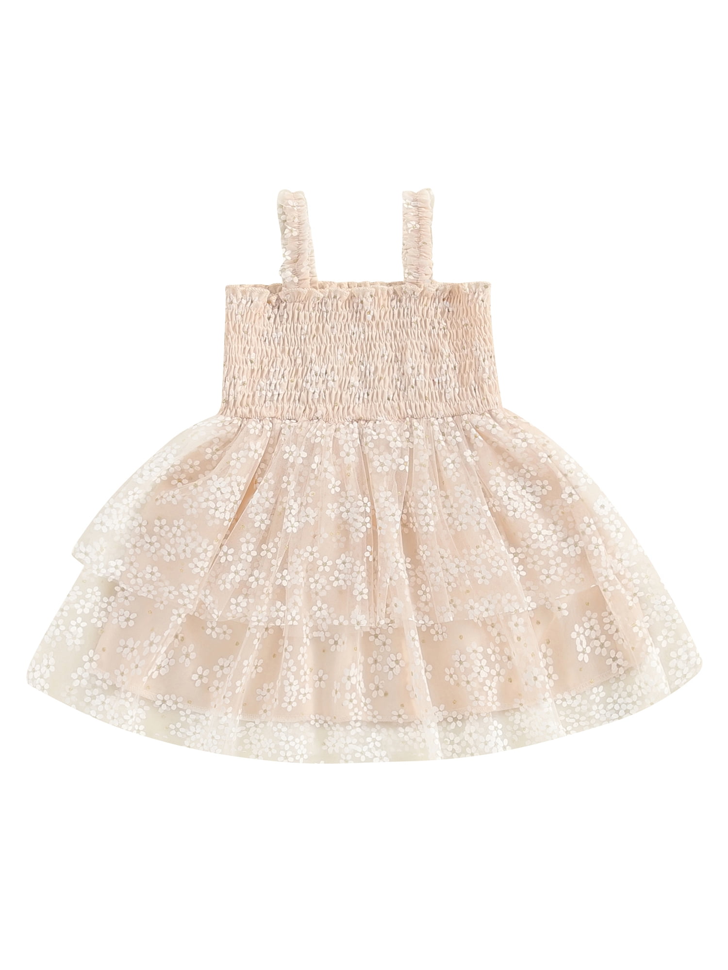 TFFR 0-4Y Toddker Girls Princess Dress Kids Ruffles Sleeveless Strap ...