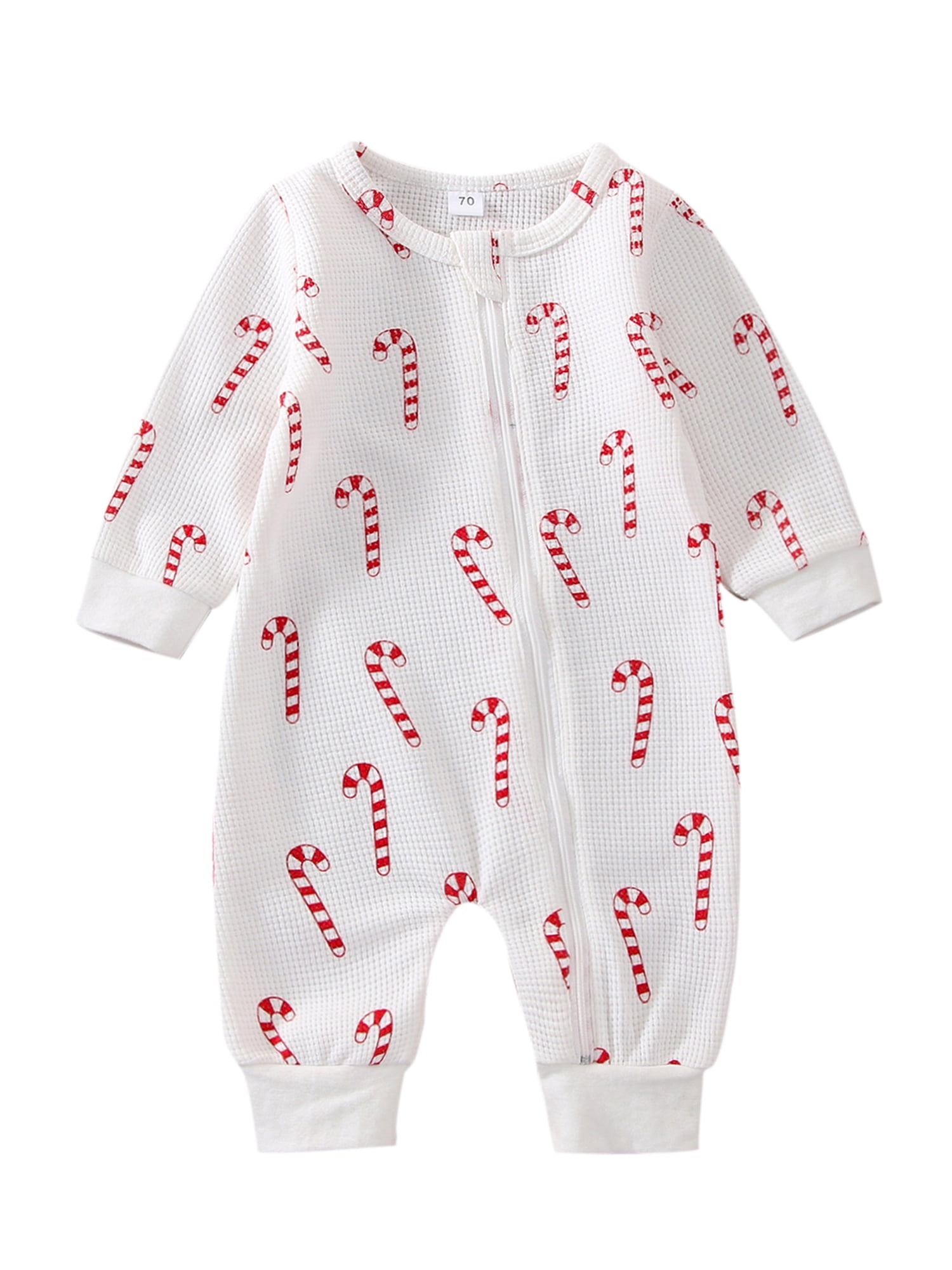 TFFR Baby Boy Girl Christmas Jumpsuit Infant Long Sleeve Zip Up Plaid ...