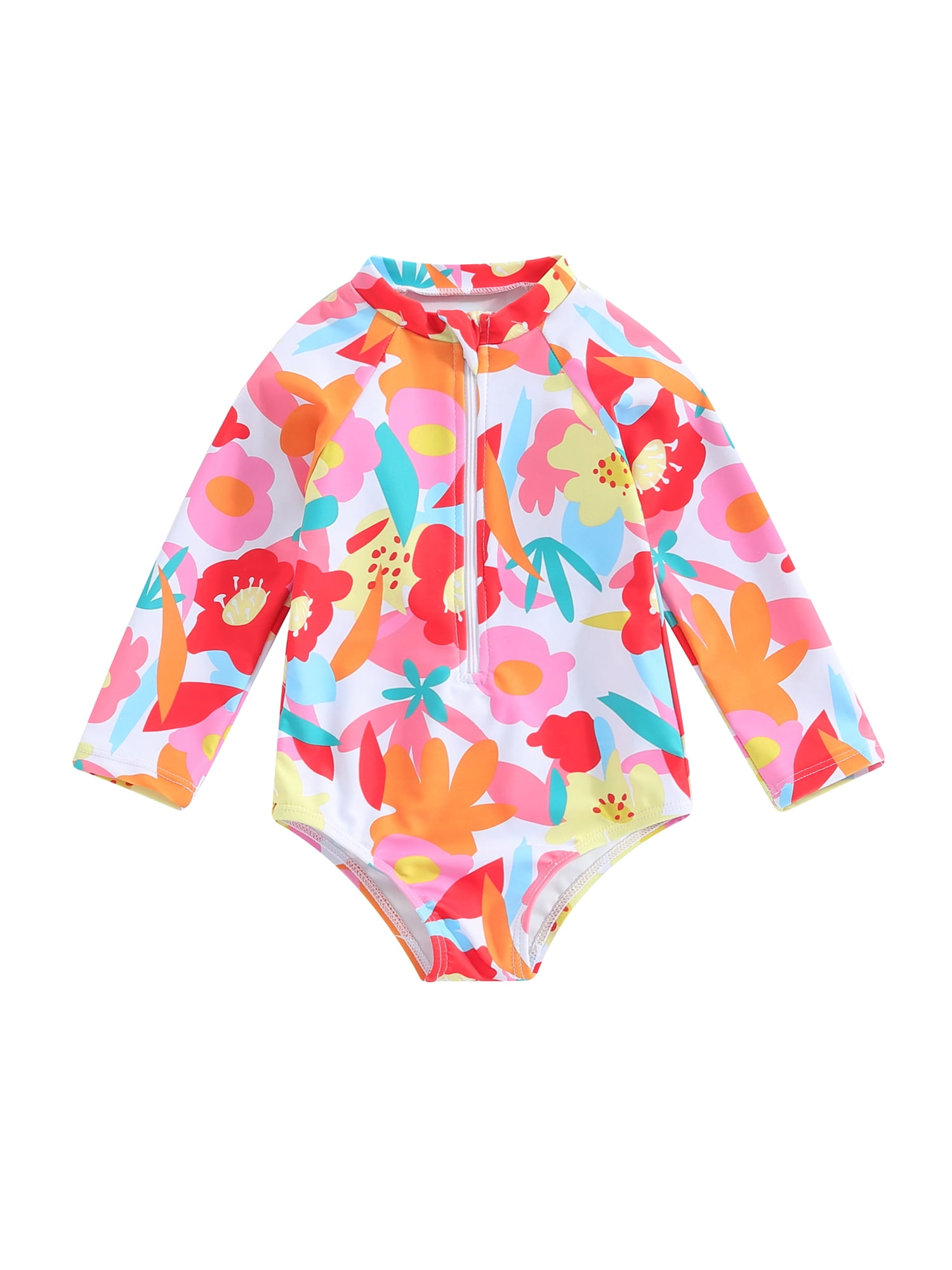 TFFR Baby Girl Rash Guard 6 12 18 24 Months 3 Years Toddler One Piece Floral Swimsuit Summer ...