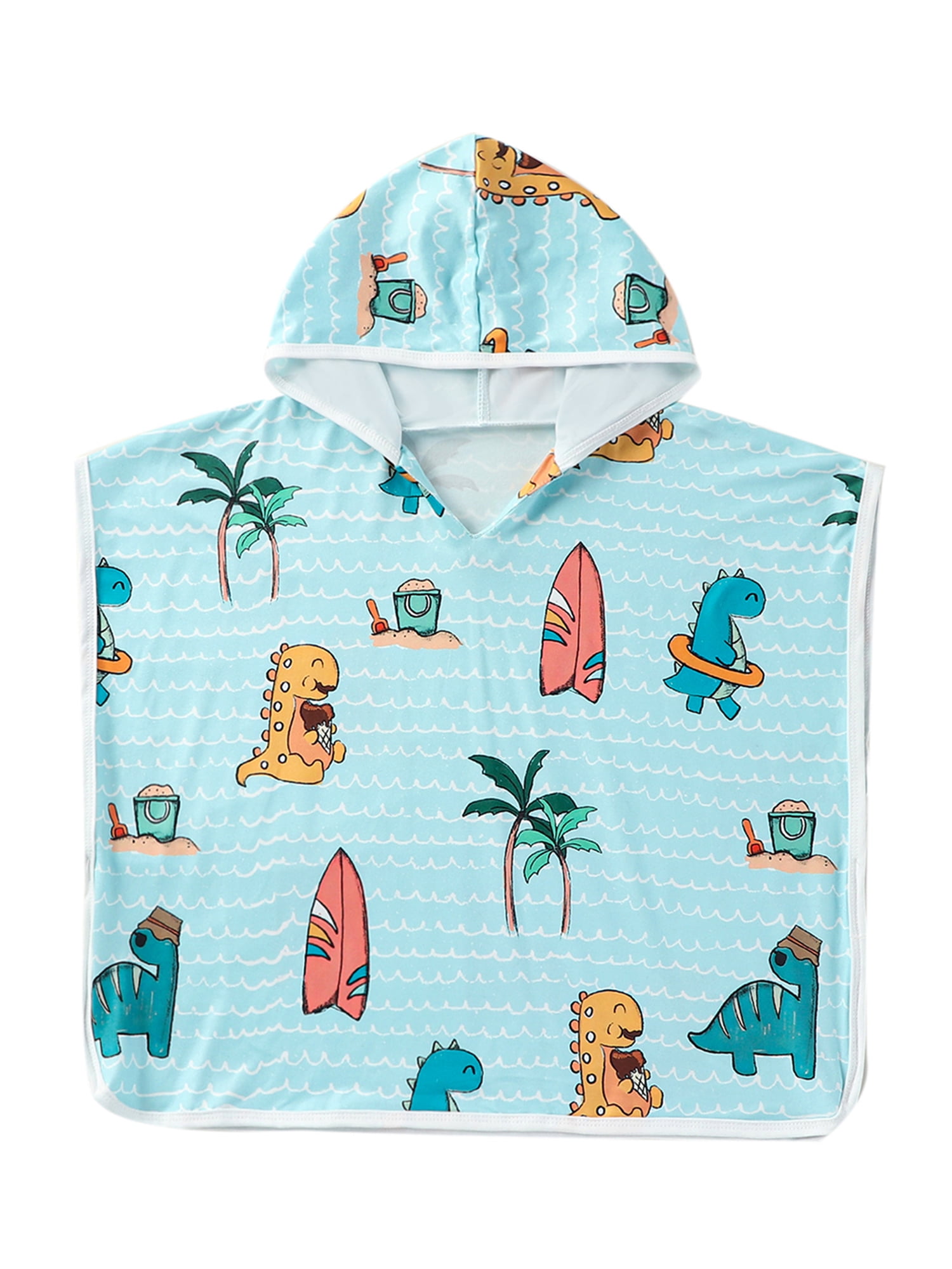 TFFR Baby Girls Swimsuit Cover up Floral/Dinosaur Print Hooded Beach ...
