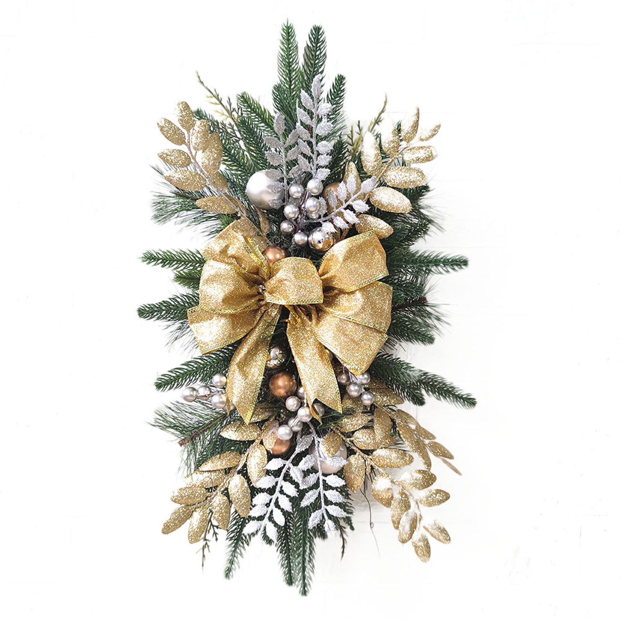 TFFR Christmas Swag, Staircase Garland Hanging Door Wreath for Holiday ...