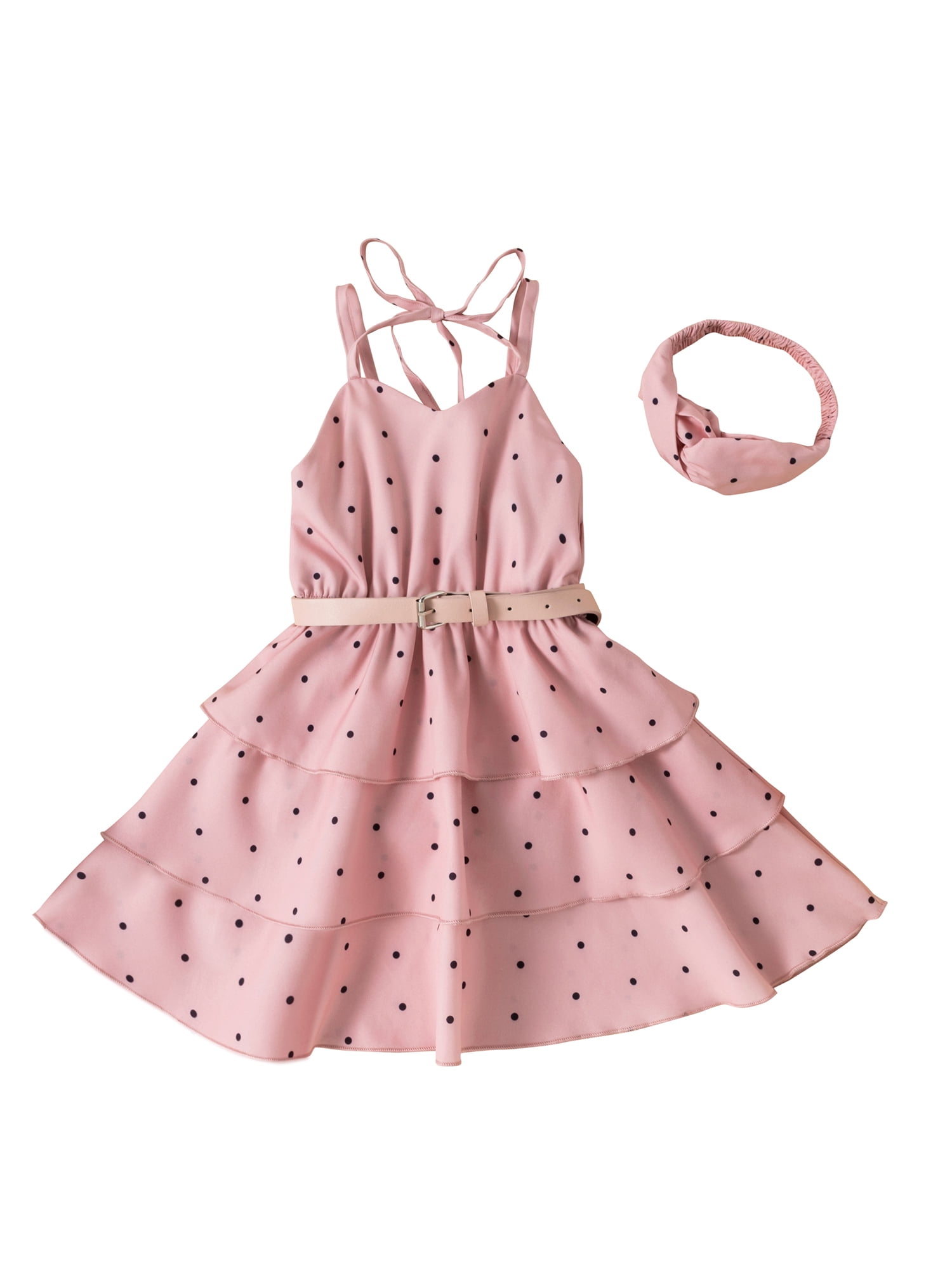 TFFR Elegant Little Girl One Piece Dress V Neck Sleeveless Elastic ...