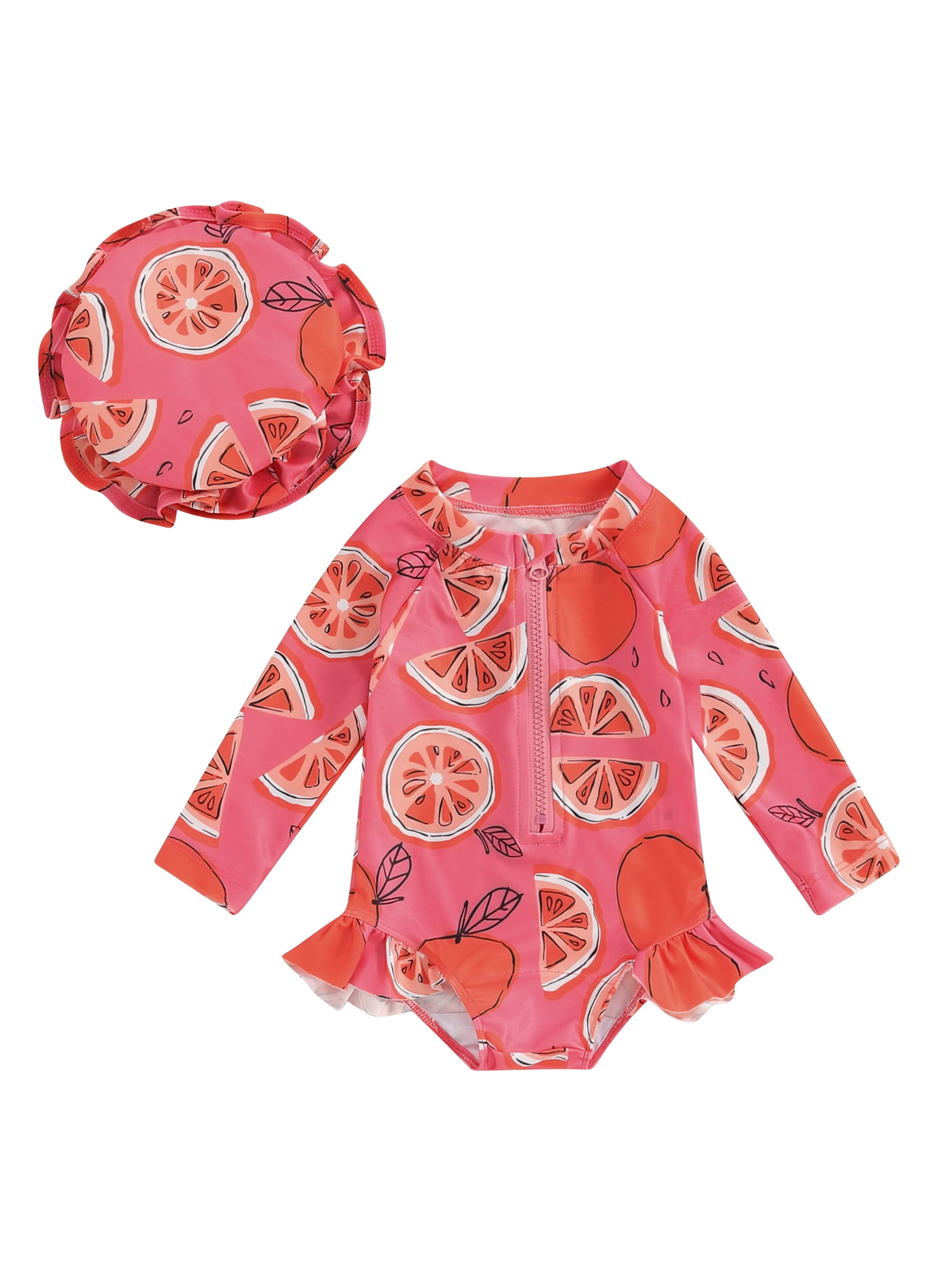 TFFR Floral Rash Guard for Baby Girl Long Sleeve Swimsuits One Piece ...