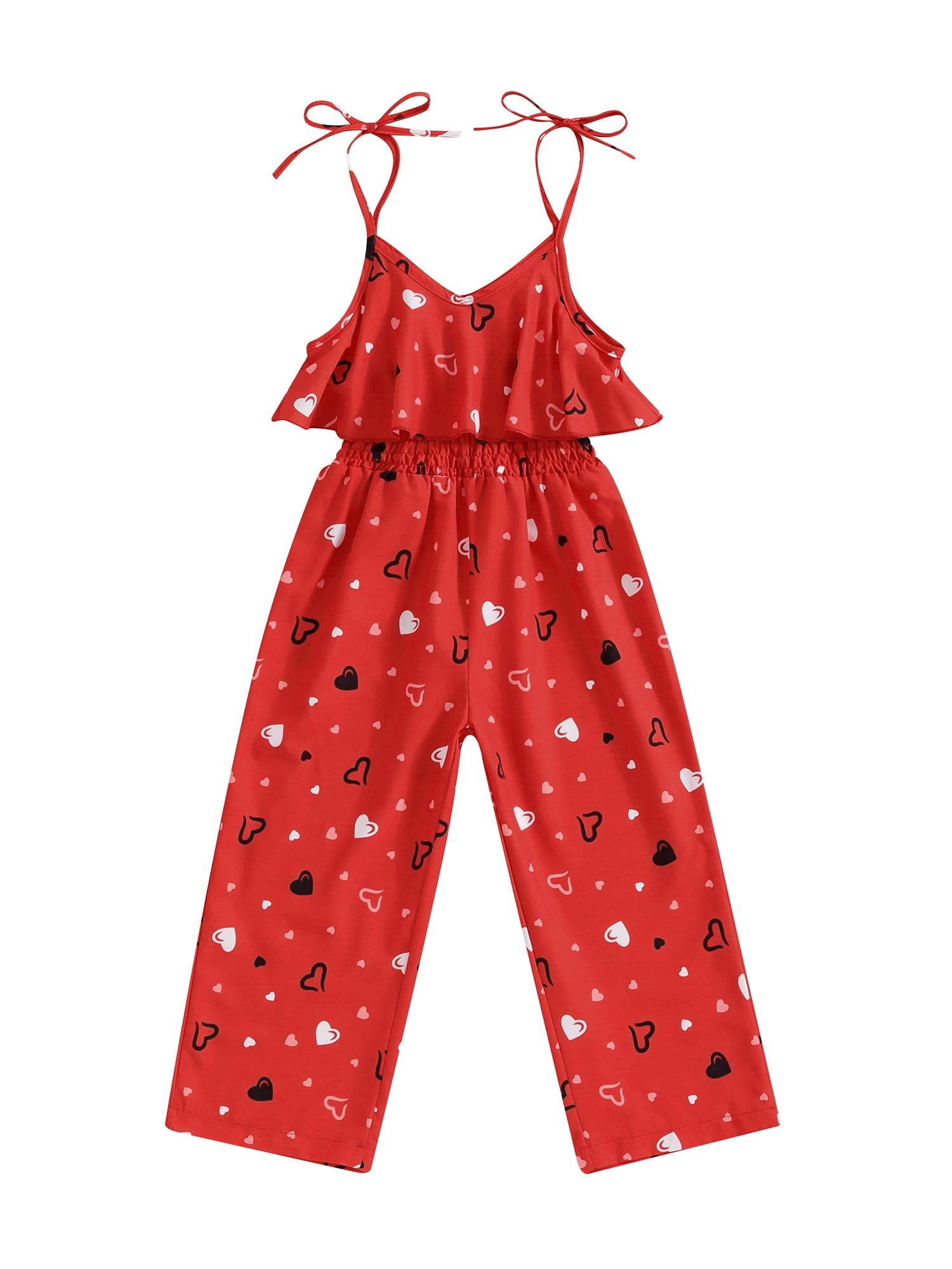 TFFR Kid Girls Red Heart Jumpsuit Ruffles Sleeveless Overalls 3Y 4Y 5Y ... TFFR Kid Girls Red Heart Jumpsuit Ruffles Sleeveless Overalls 3Y 4Y 5Y ...