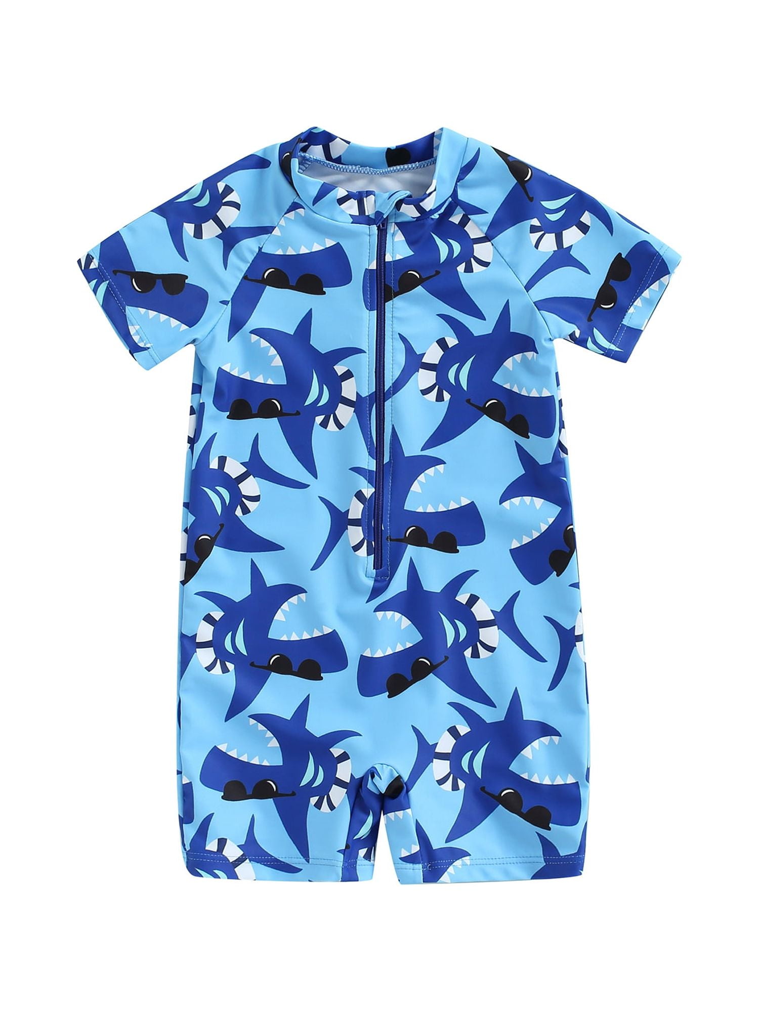 TFFR Toddler Boy Swimsuit Baby Shark Swimwear Rash Guard Swimsuit One ...