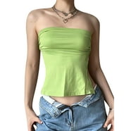 Made by Olivia Women's Casual Solid Double Layered Strapless Basic Tube ...