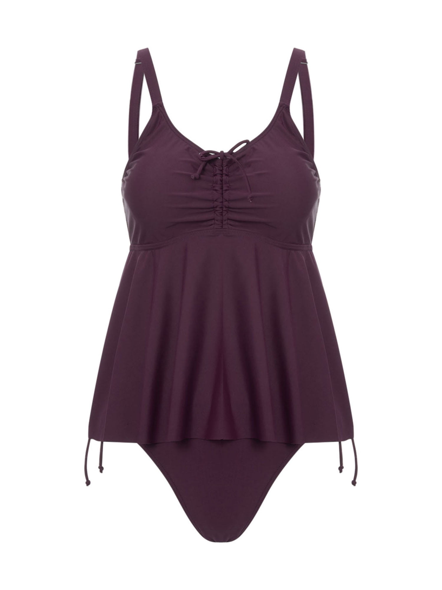 TFFR Women's Tankini Swimsuits Two-Piece Solid Color Bathing Suits Swim ...