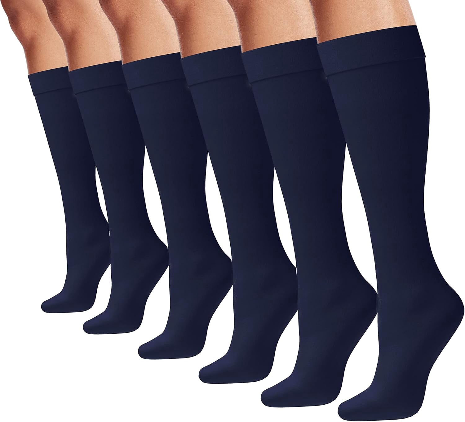 TFNDATNH Women's Trouser Socks, 8-Pairs Silky Knee High Nylon Dress ...