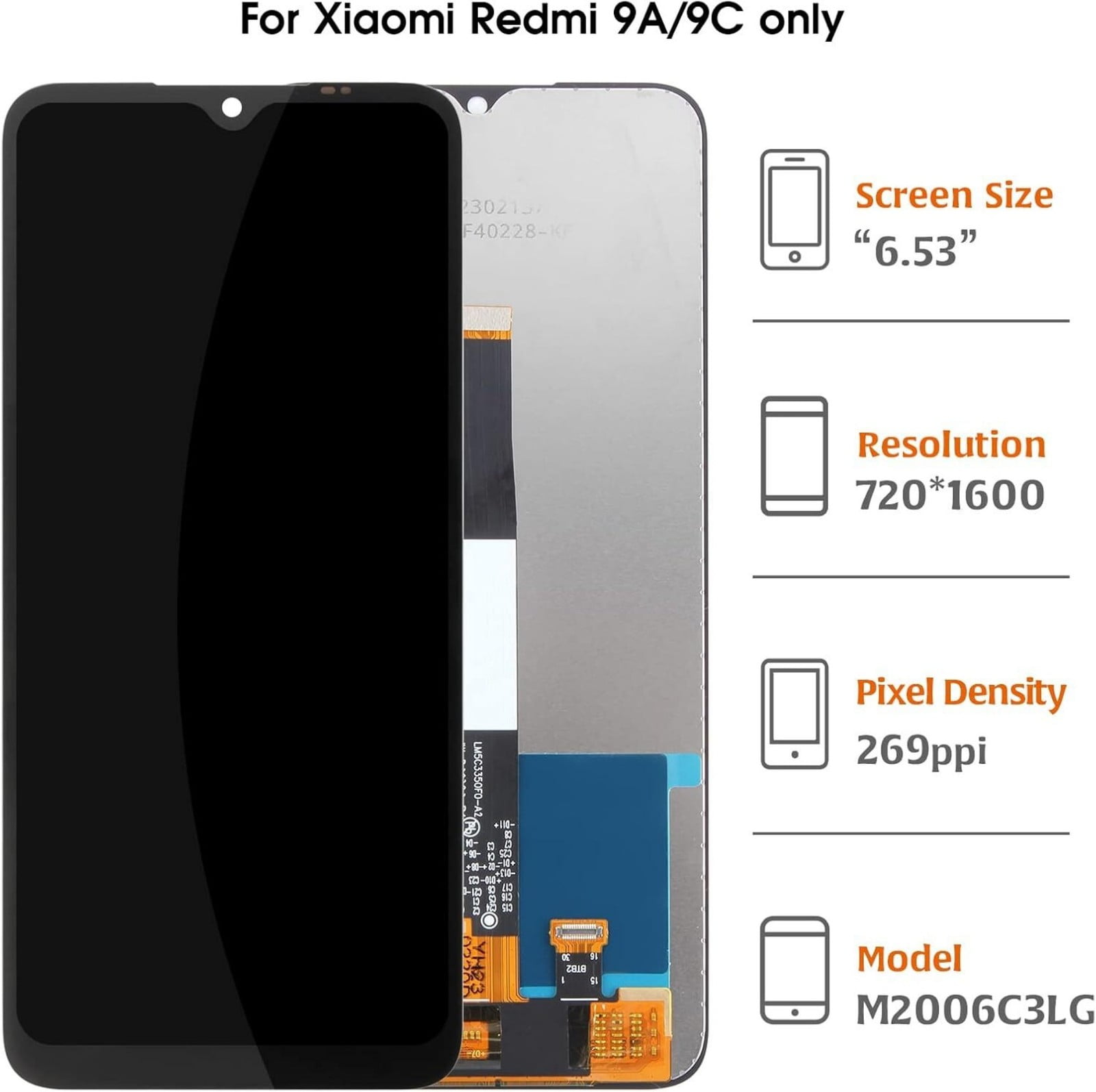 TFT LCD Screen Full Assembly for Redmi 9C Screen Replacement Touch ...