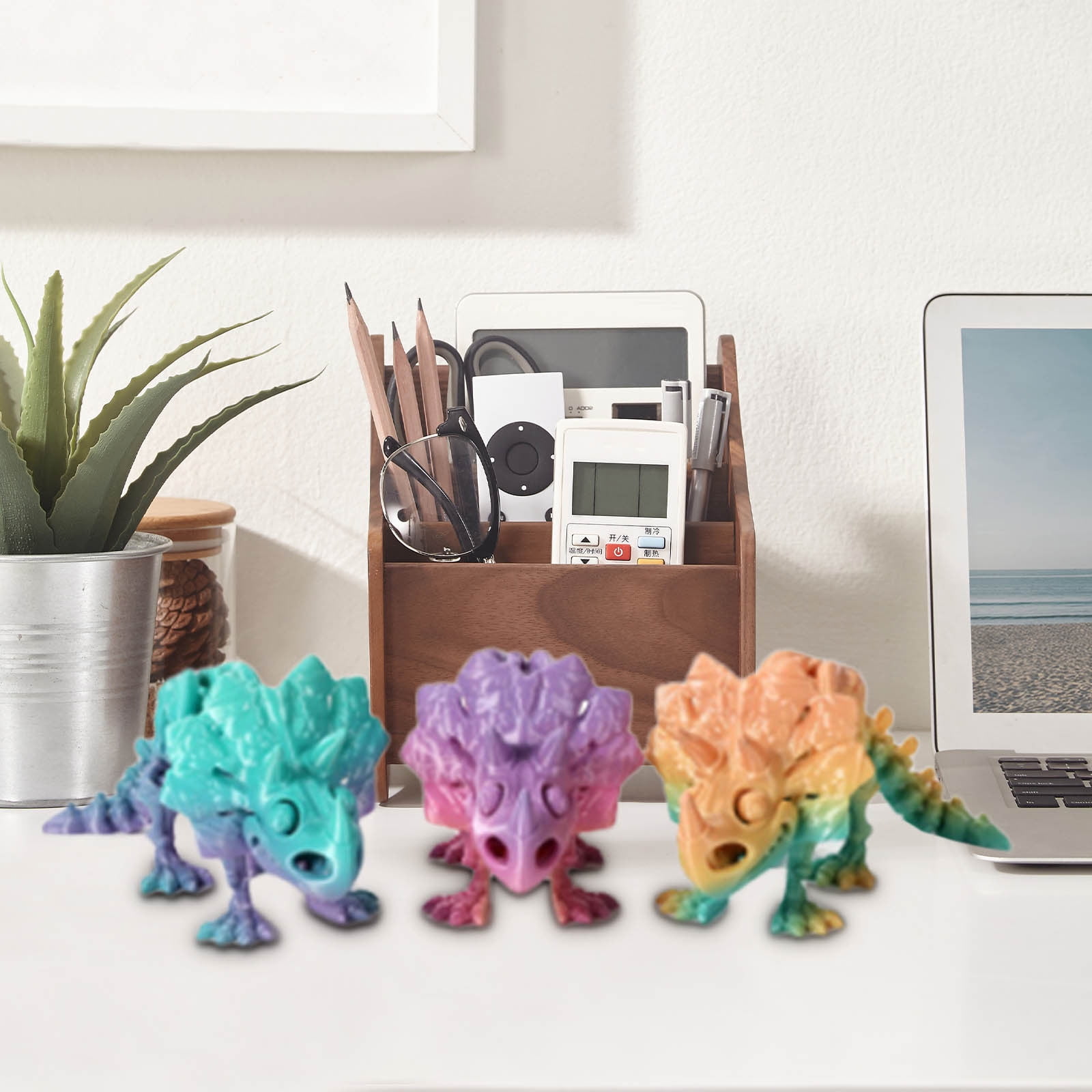 TFYZYY 3D Printed Articulated Crystal Dragons Set - Colorful, Fidget Toy Decor for Home Office ...
