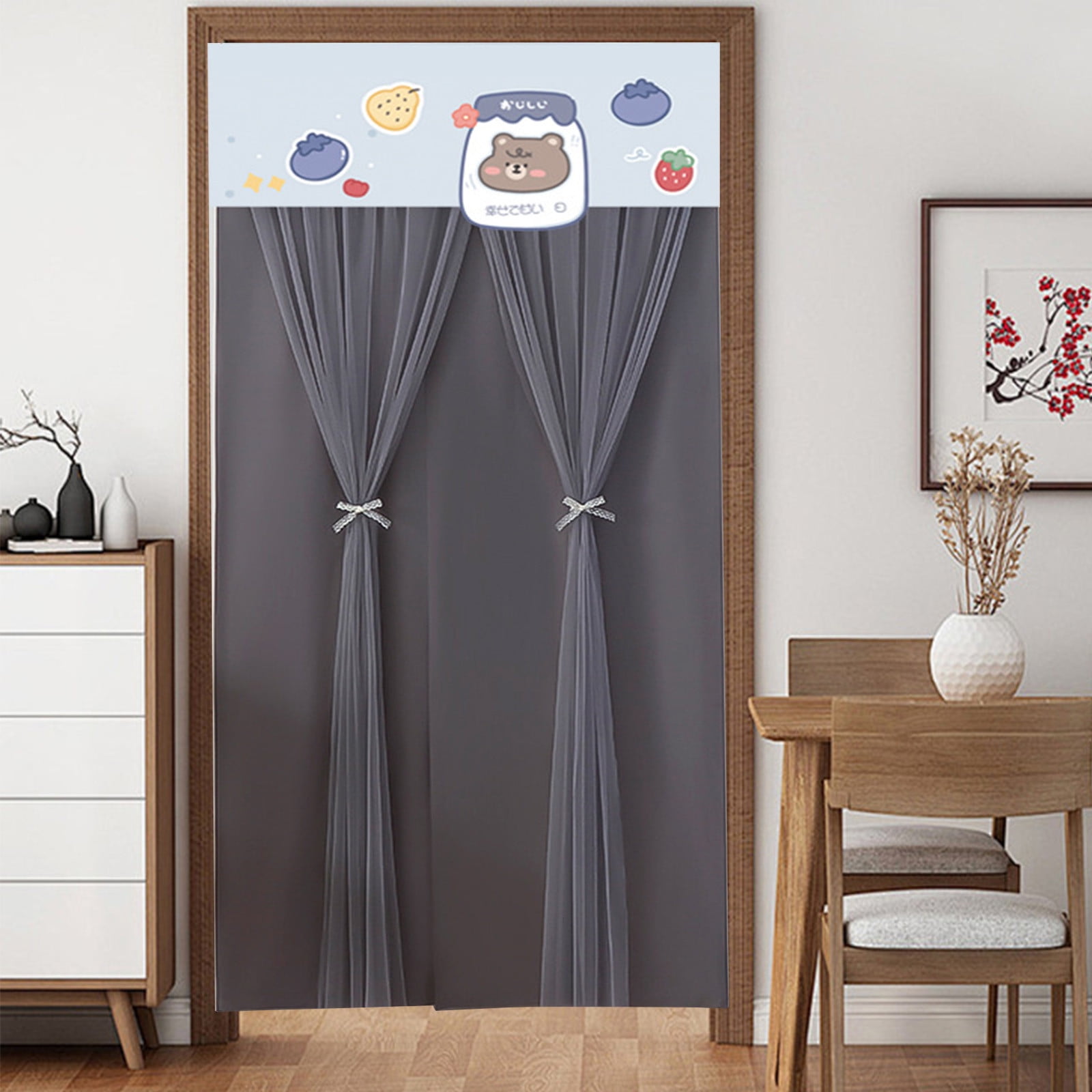 TFYZYY Double Layer Lace Door Curtain with Liner, No Drill Window ...