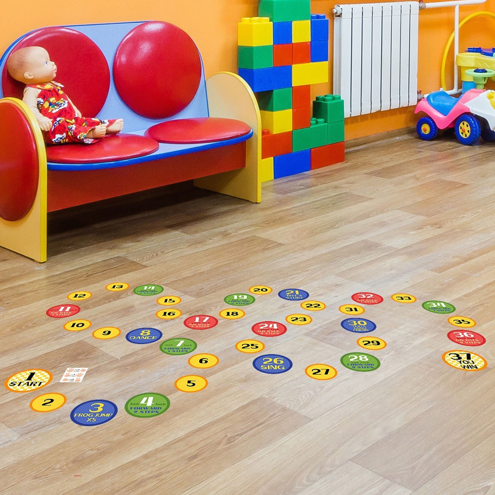 TFYZYY Hopscotch Stickers for Kids - PVC Floor Decals, Indoor Activity ...