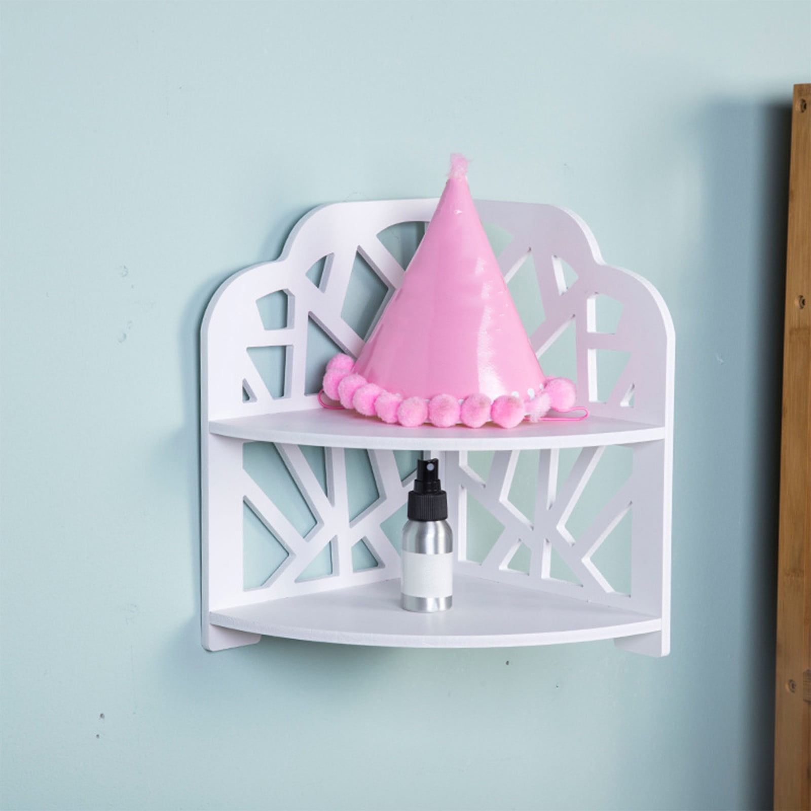TFYZYY Punch-Free Triangular Storage Rack Wall-Mounted PVC Organizer ...