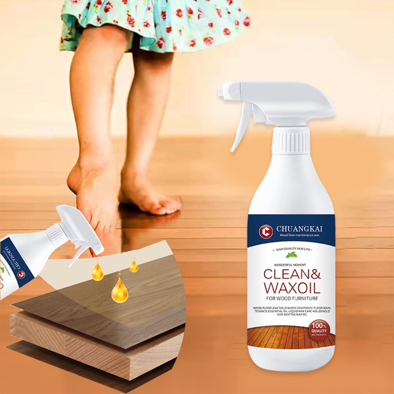 TFYZYY Wood Floor Conditioner Cleaner Polish 500ml Plant-Based Durable ...