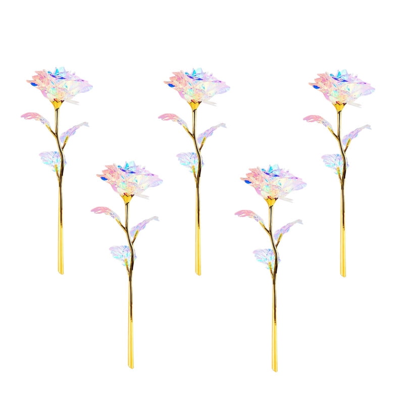 TFixol Artificial Plants And Flowers 5pcs Golden Foil Rose Flower ...