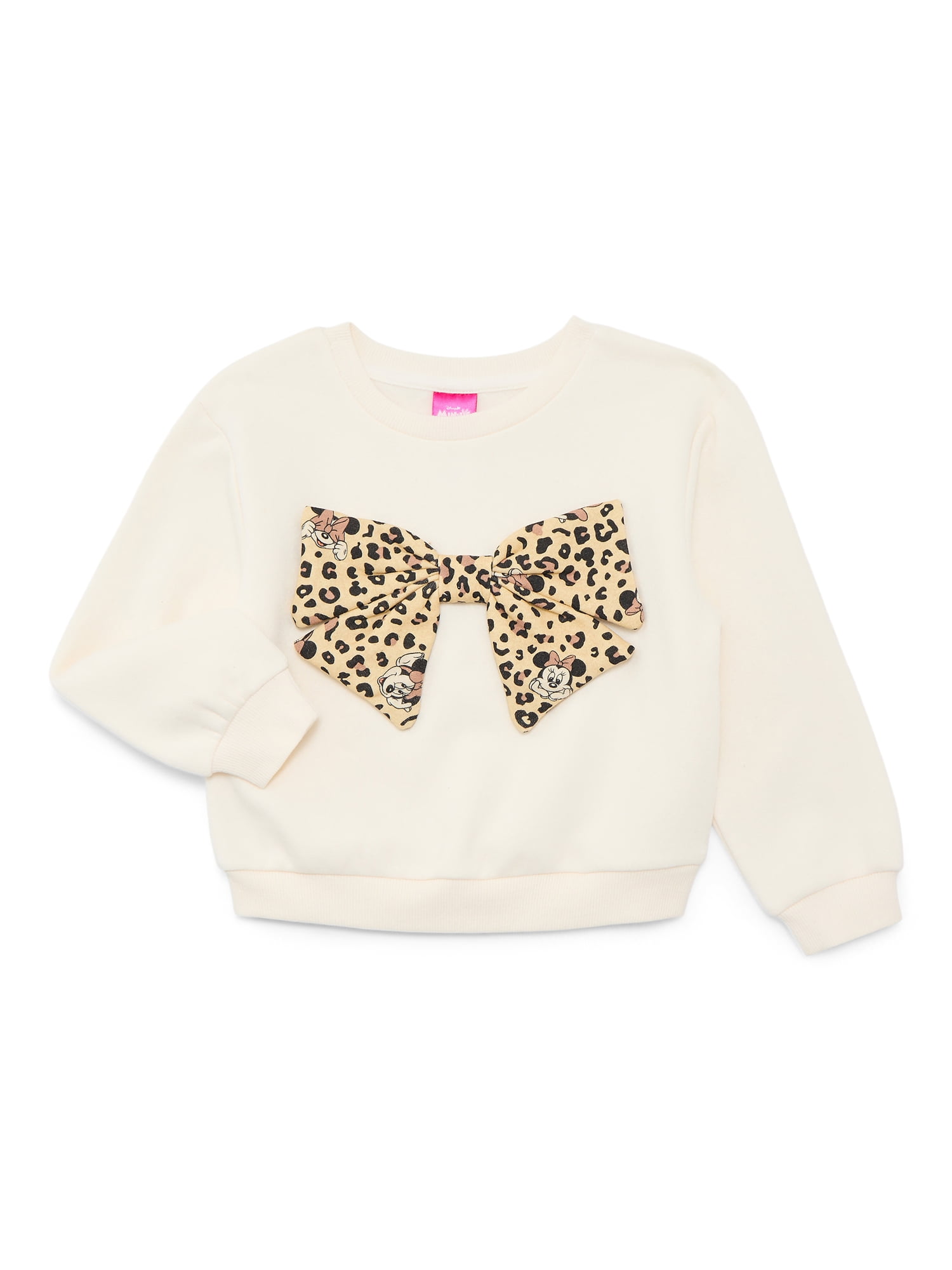 Minnie Mouse Toddler Girls Fleece Novelty Crew Sweater, Sizes 2T-5T ...