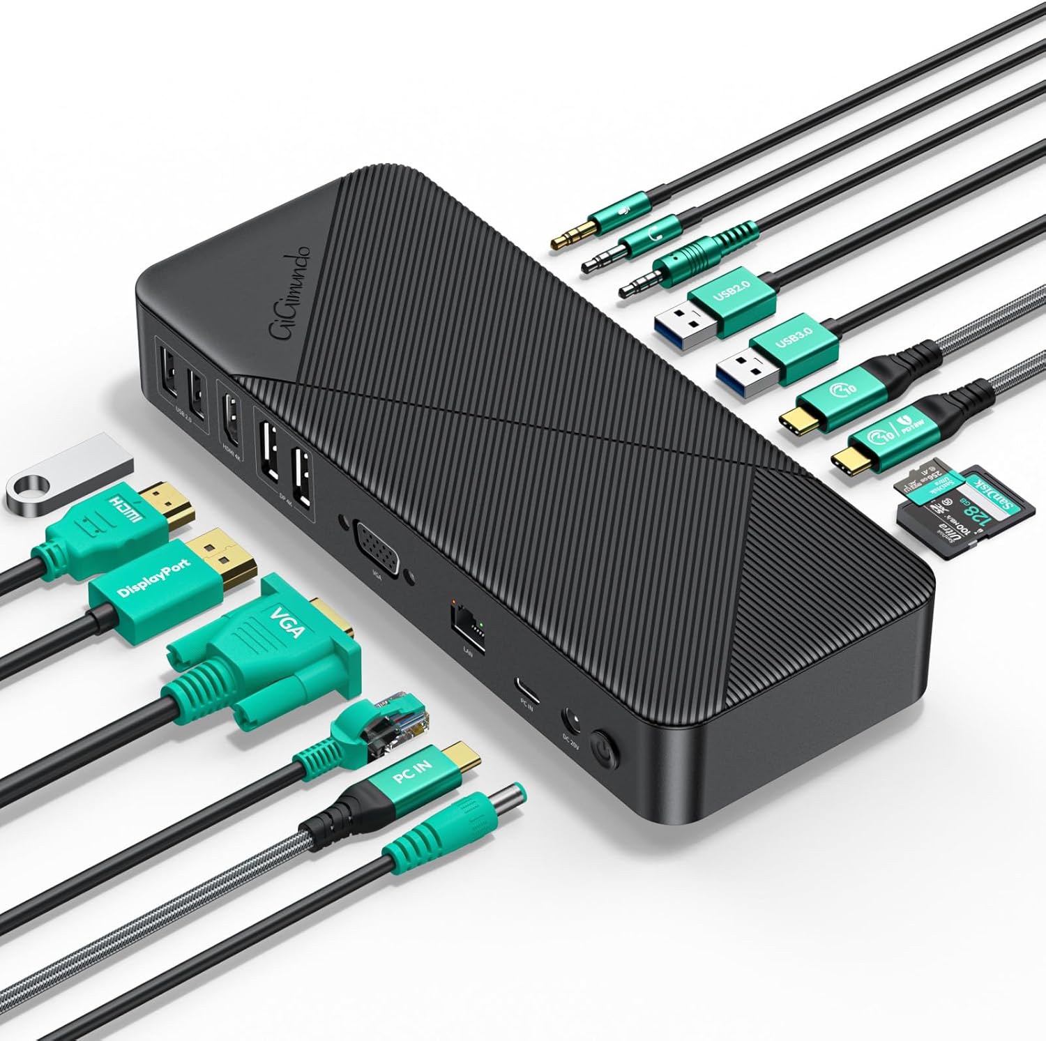 TG20 USB-C Docking Station - Triple Monitor Display, PD60W, 1Gbps ...