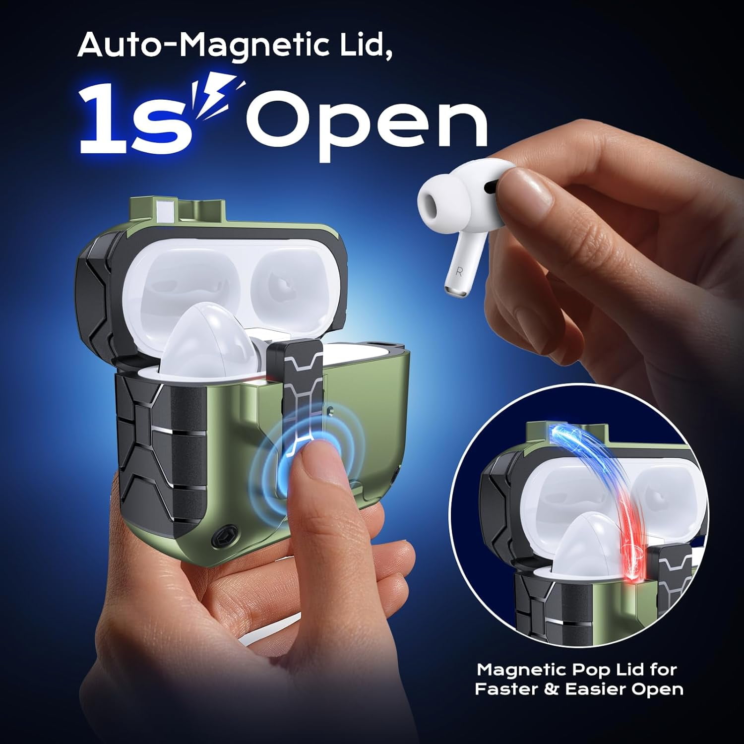 TG2051THT-MagArmor Auto-Open for AirPods Pro 2nd/1st Gen Case with ...