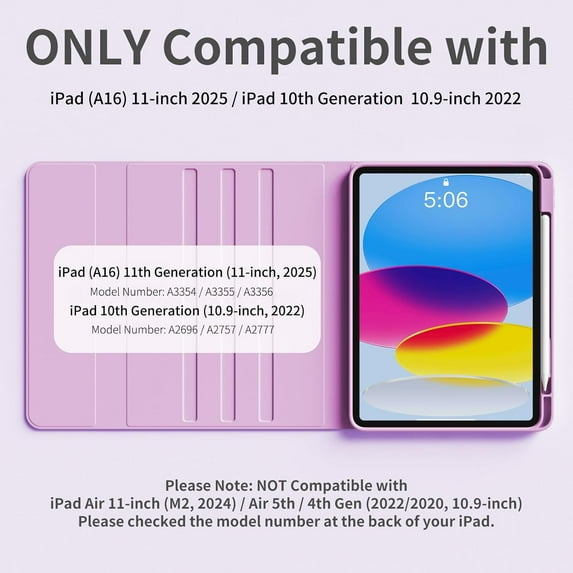 TG2508THT-Case for iPad (A16) 11-inch 2025 / 10th Generation 10.9-inch ...