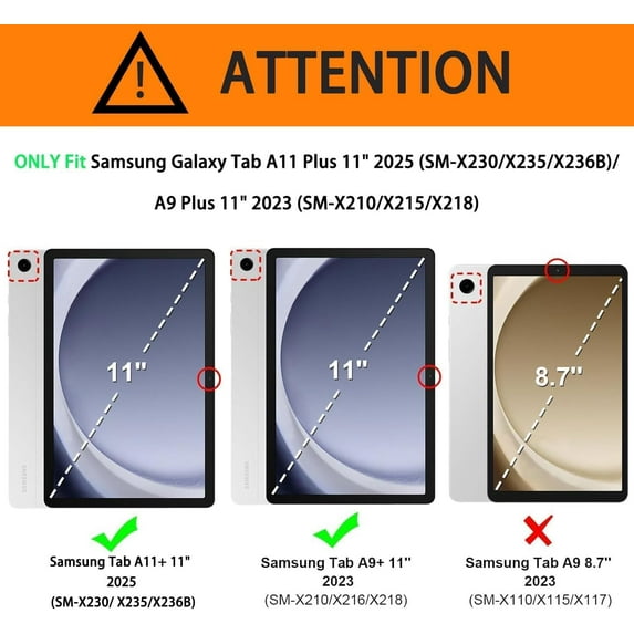 TG2821THT-Case for Samsung Galaxy Tab A11+ Plus/A9+ Plus 5G 11 Inch ...