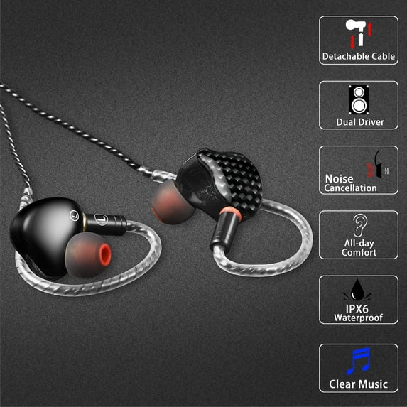 TG3425THT-in Ear Monitor Headphones, HiFi Stereo IEM Earphones, Dynamic ...