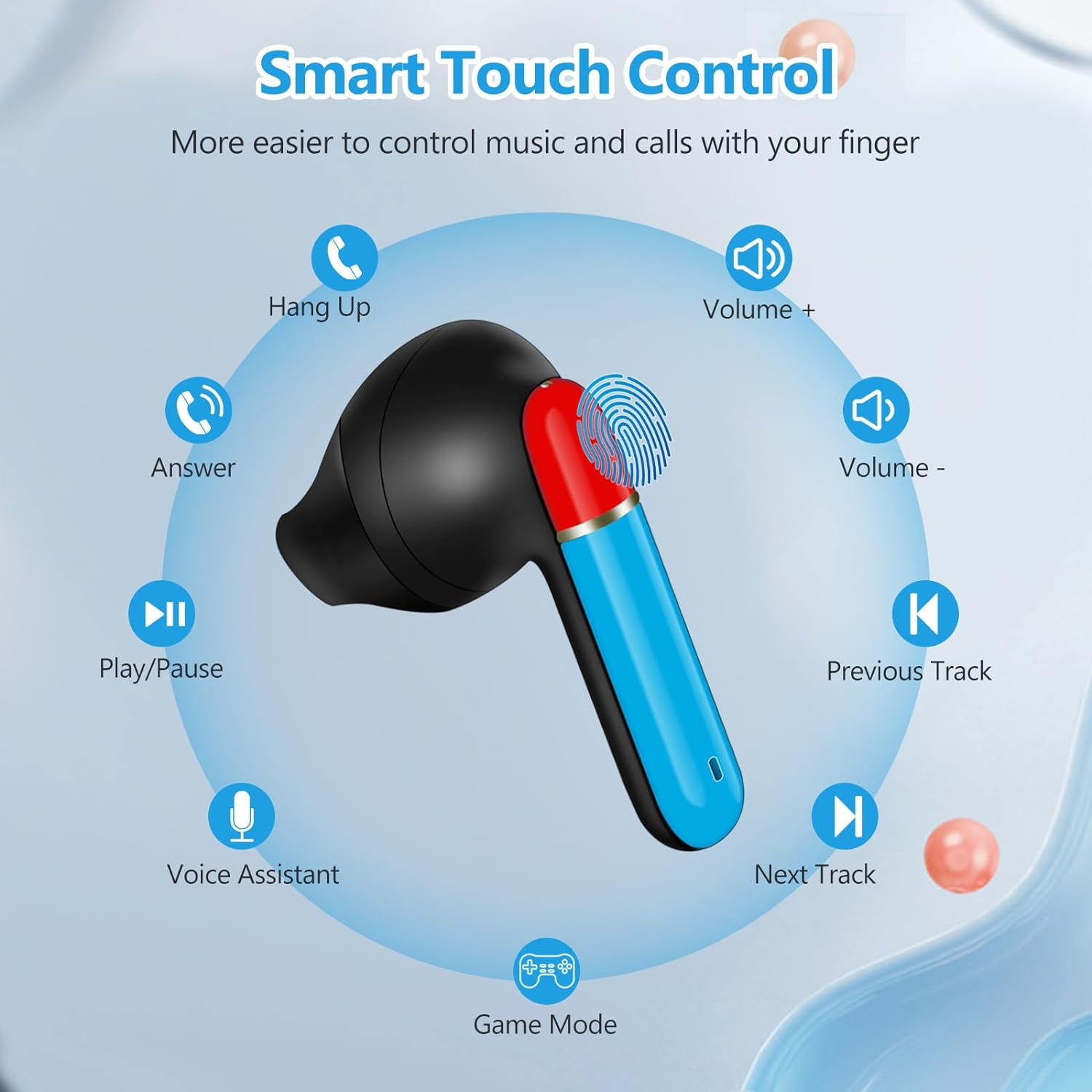 TG3552THT-1 Pack Kids Adults Wireless Earbuds, Bluetooth 5.3 Touch ...