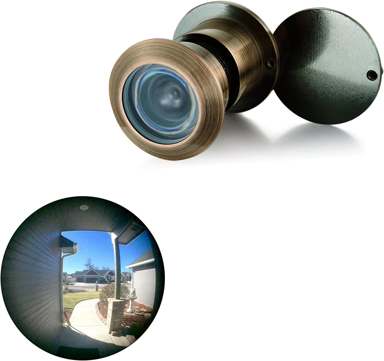 TG3828YG-AC Solid Brass UL Listed 220-degree Door Viewer Peephole with ...