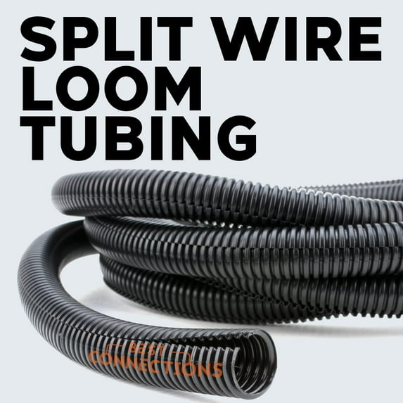 TG4THT-(1/2" x 100 ft) Split Wire Loom Flex-Guard Convoluted Tubing Protective Split Cable ...